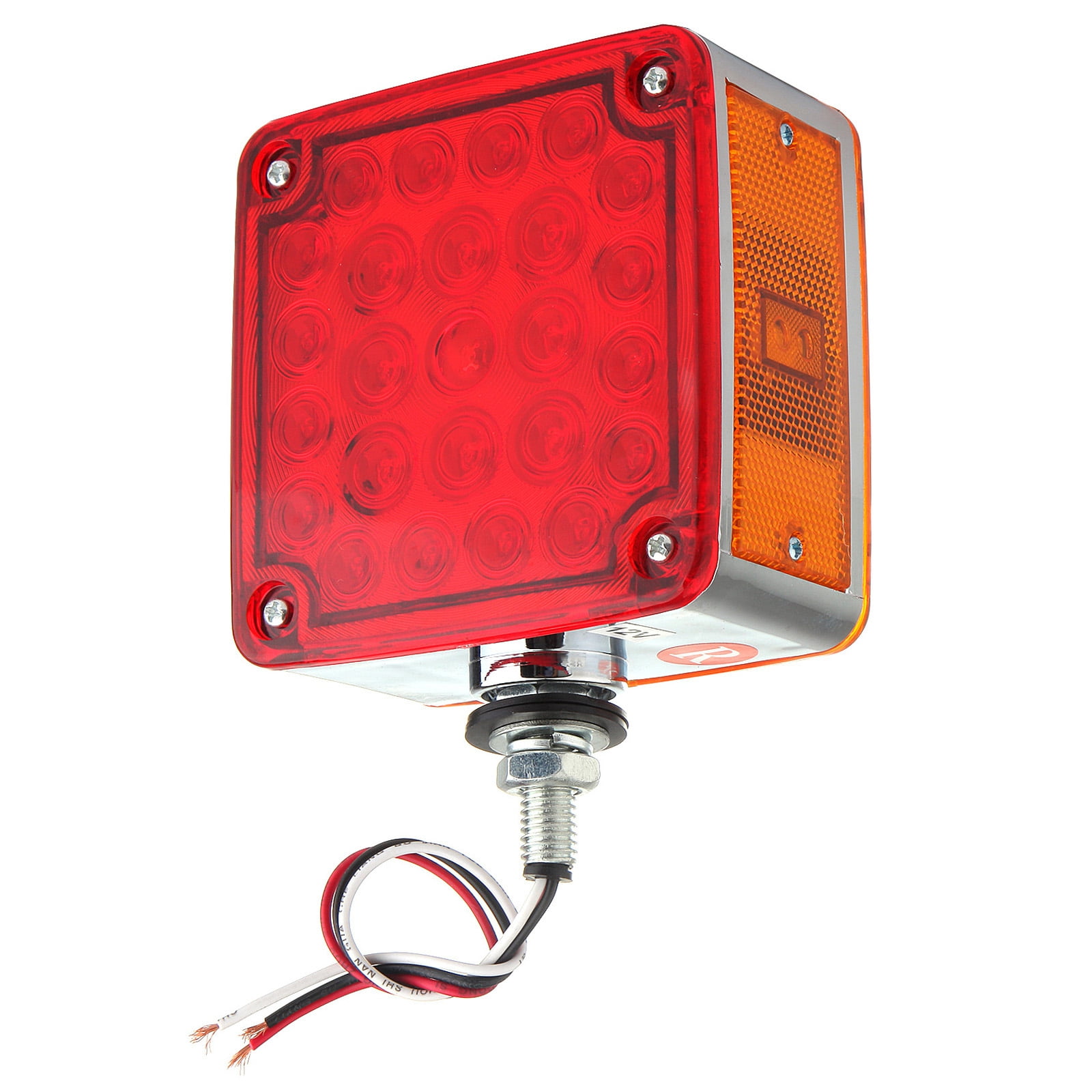 cciyu Amber/Red Double-Face Pedestal Fender Light with Stud Mount ...