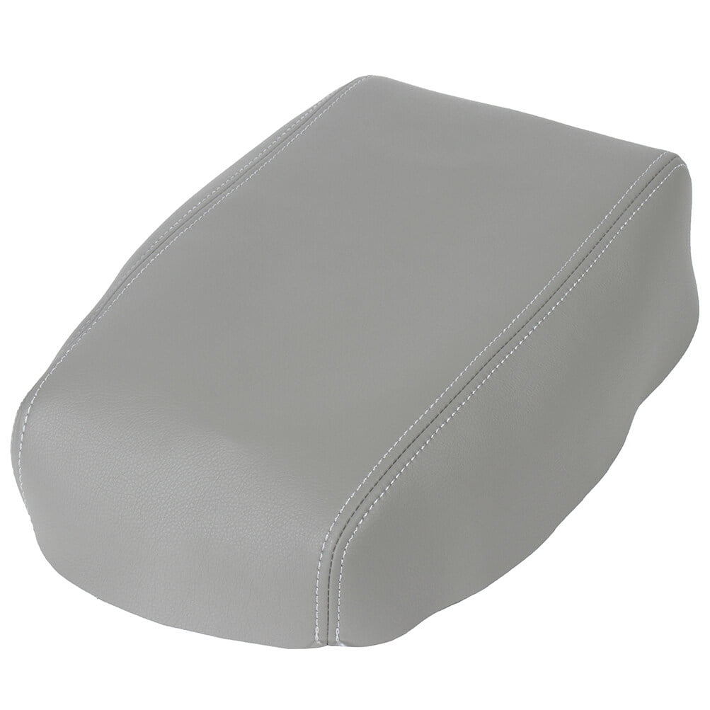 cciyu Armrest Center Console Lid Cover Gray Leather Armrest Covers ...
