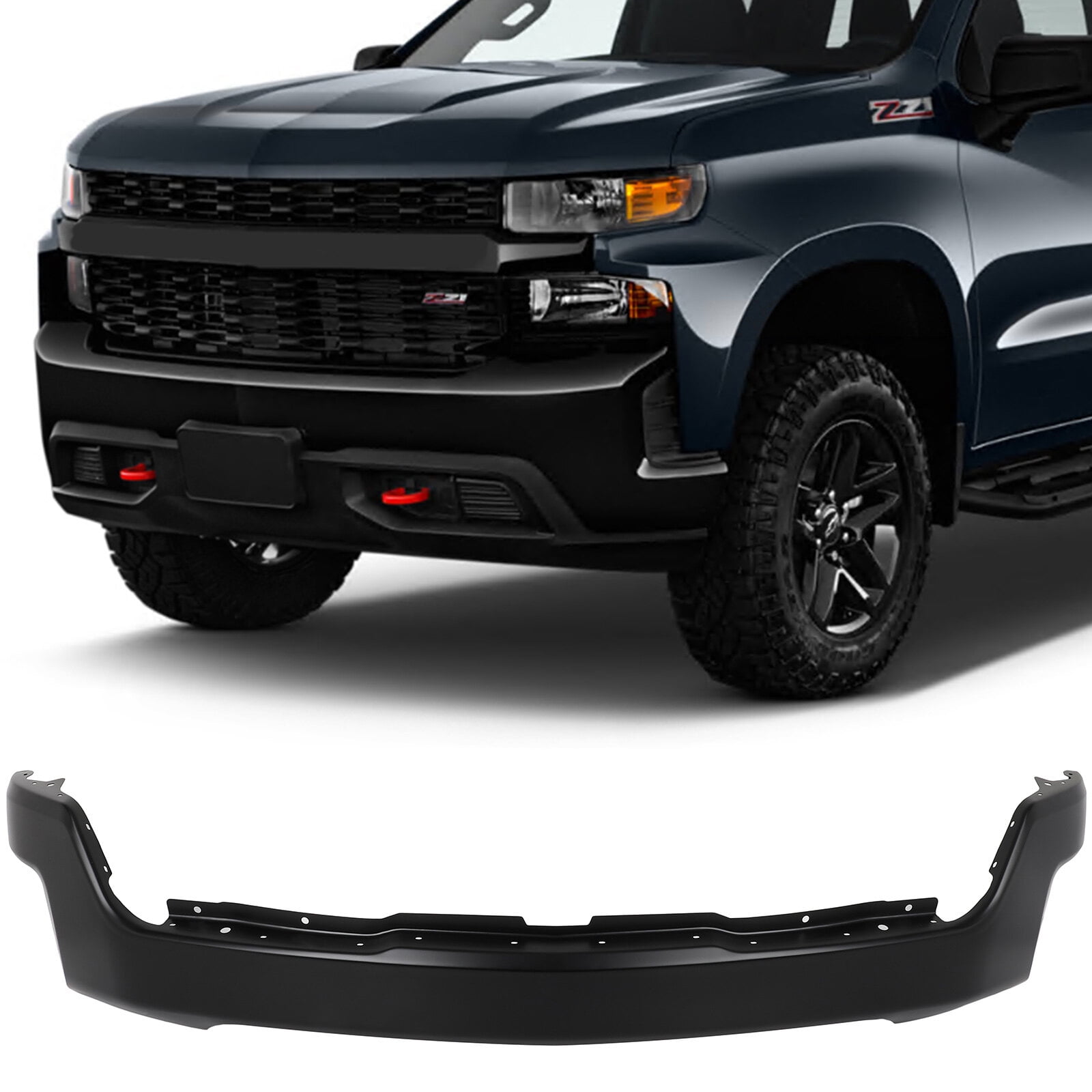 cciyu Black Steel Front Bumper Face Bar fit for 2019-2021 for Chevrolet ...