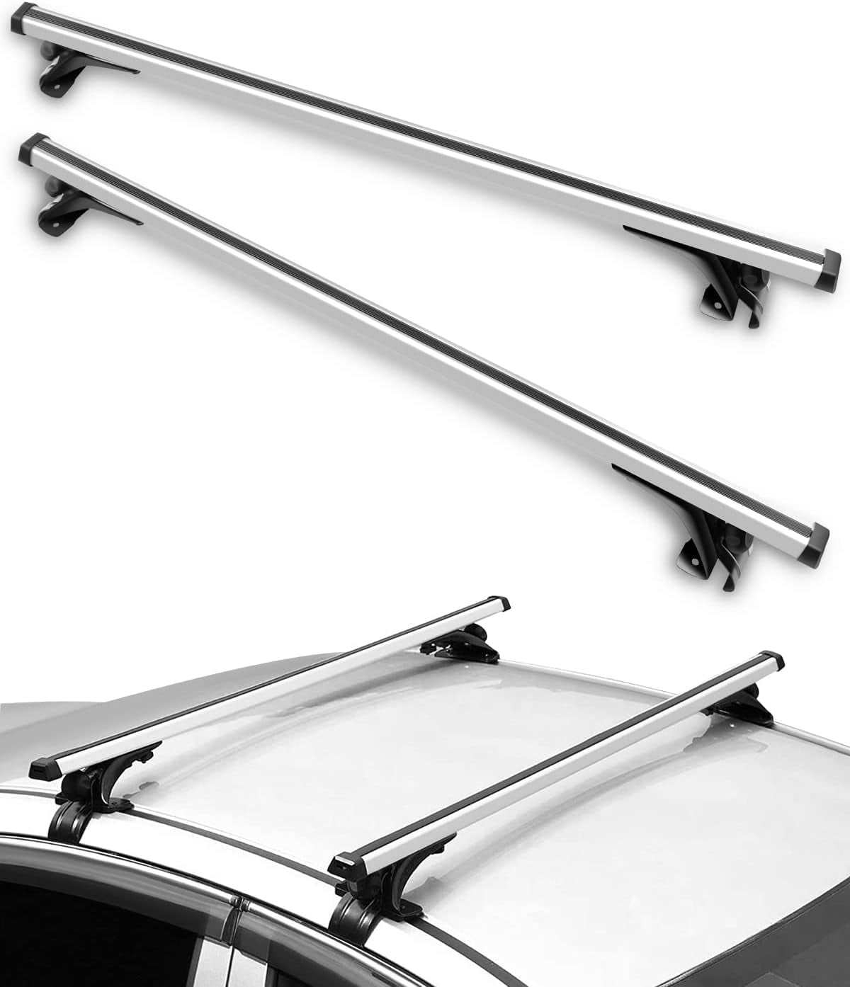 cciyu Cargo Racks 48" Rooftop Luggage Canoe Kayak Carrier Rack Silver ...