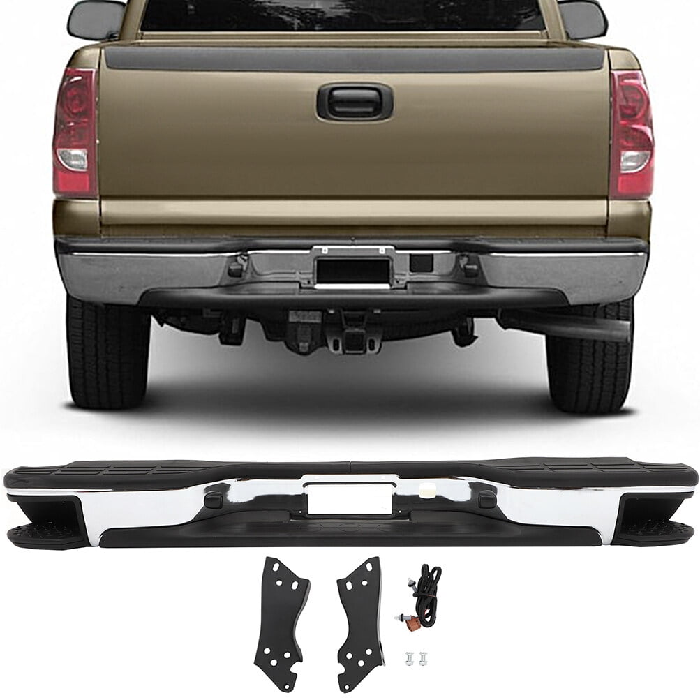 cciyu Chrome Rear Bumper Step fits for 1999-2006 for Chevy Silverado ...