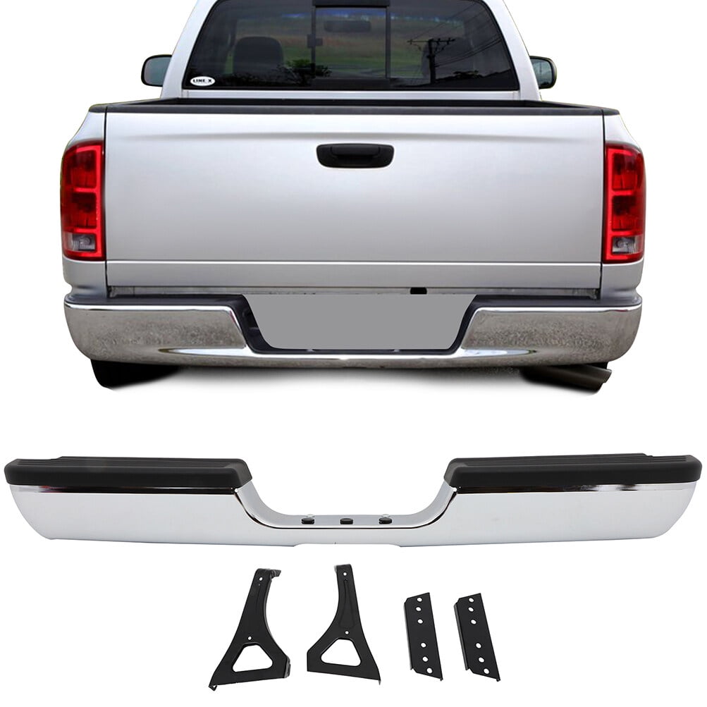 cciyu Chrome Rear Bumper fit for 1994-2002 for Dodge Ram 1500 2500 3500 ...