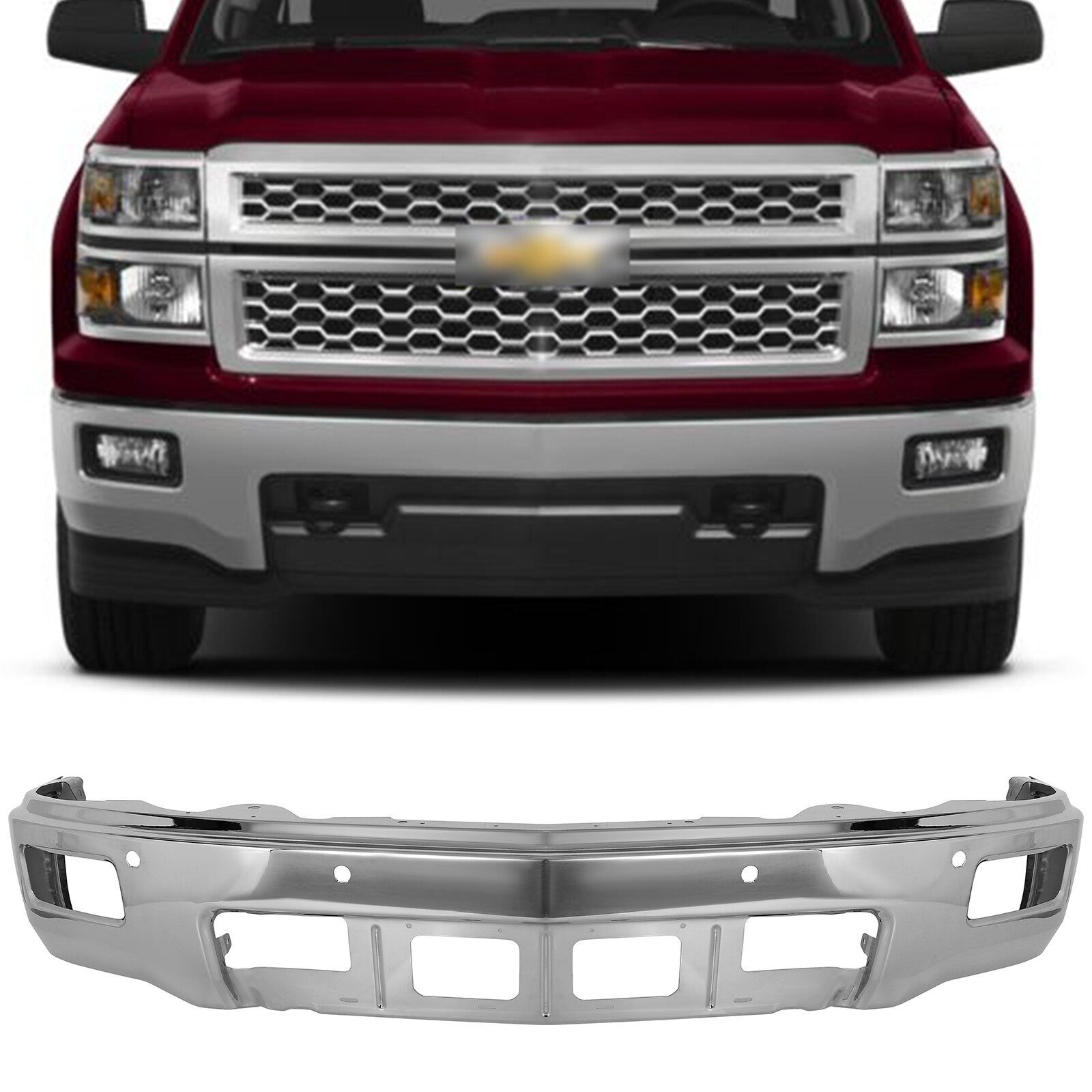 cciyu Chrome Steel Front Bumper Face Bar fit for 2014-2015 for ...