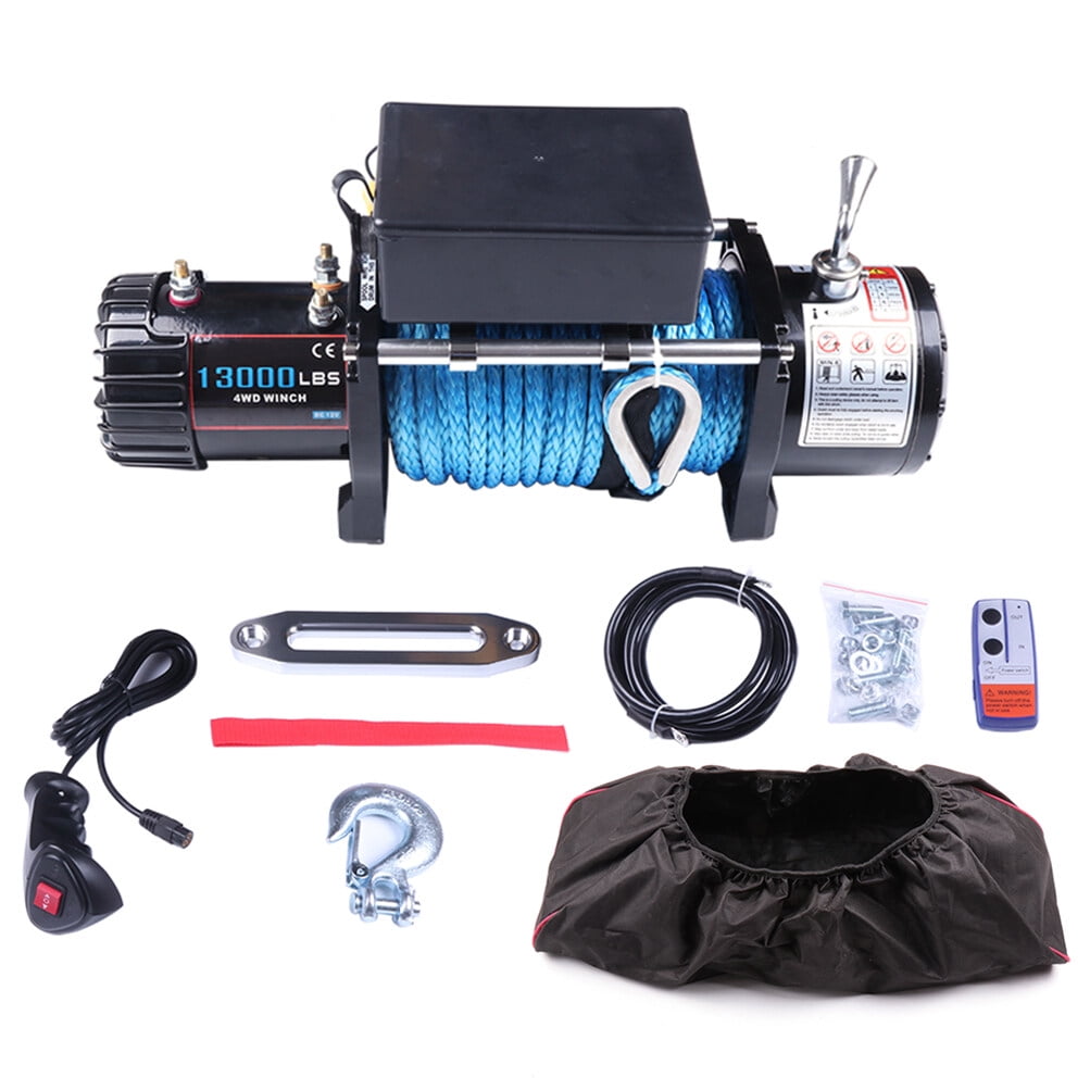 cciyu Electric Winch,12V 13000lbs Winch Synthetic Rope for Towing ATV/UTV/Boat Off Road with ...
