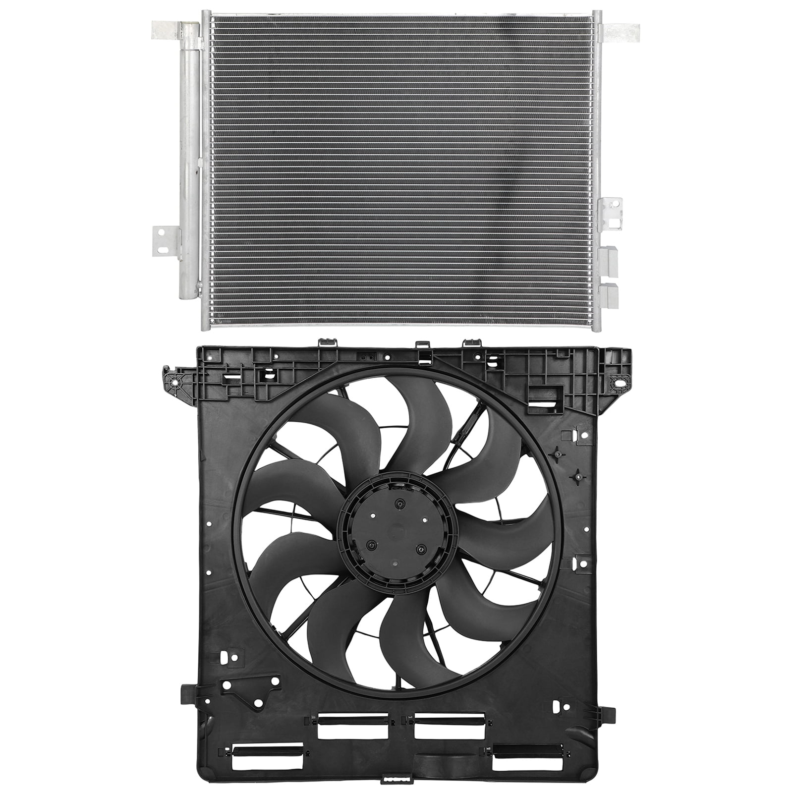 cciyu Engine Radiator Cooling Fan Assembly A/C Condenser Replacement ...