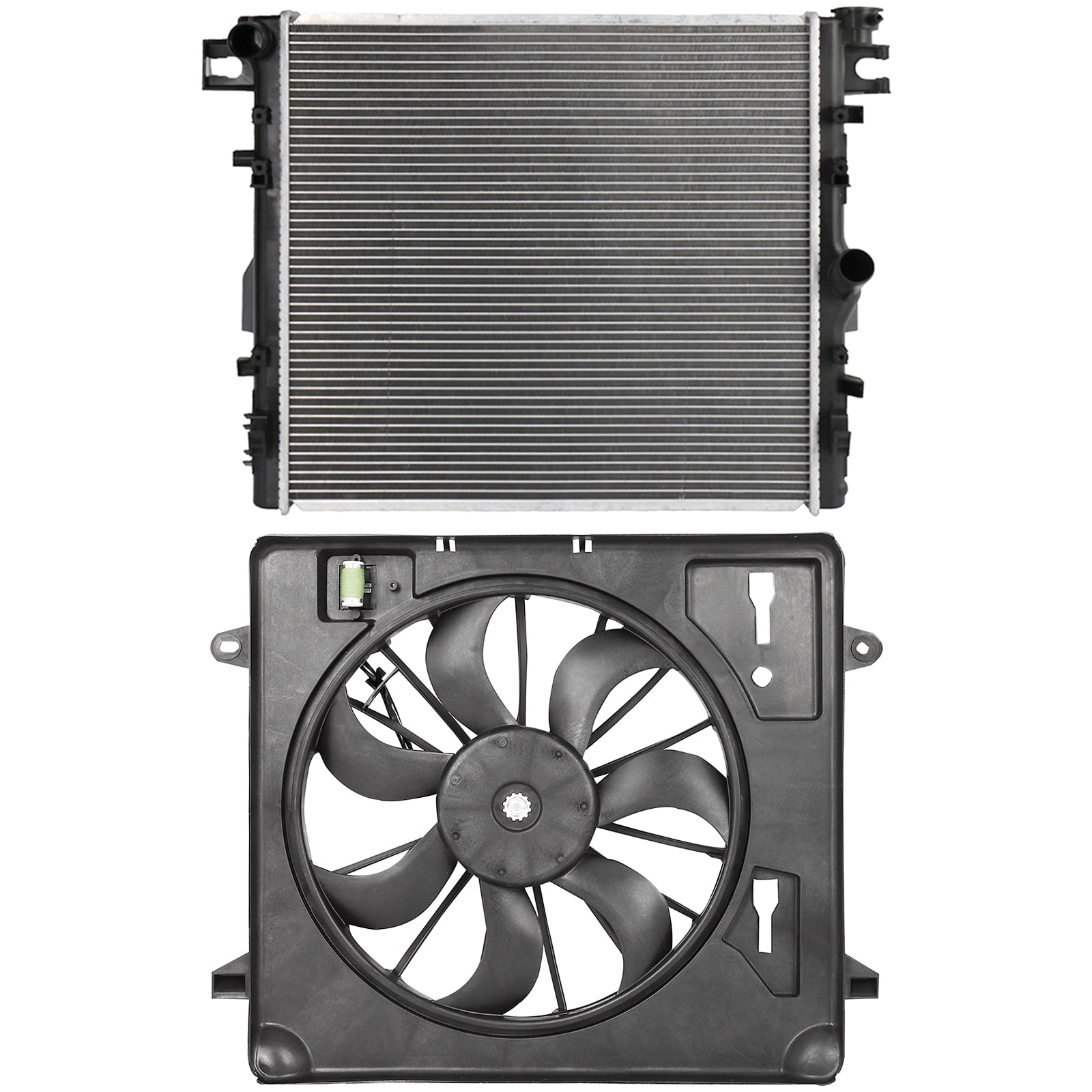 cciyu Engine Radiator Cooling Fan Assembly Radiator fit for 2007-2011 ...