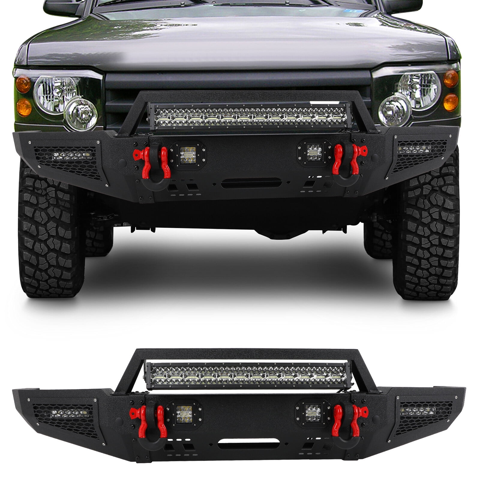 cciyu Front Bumper Compatible for 1999-2004 for Land Rover Discovery ...