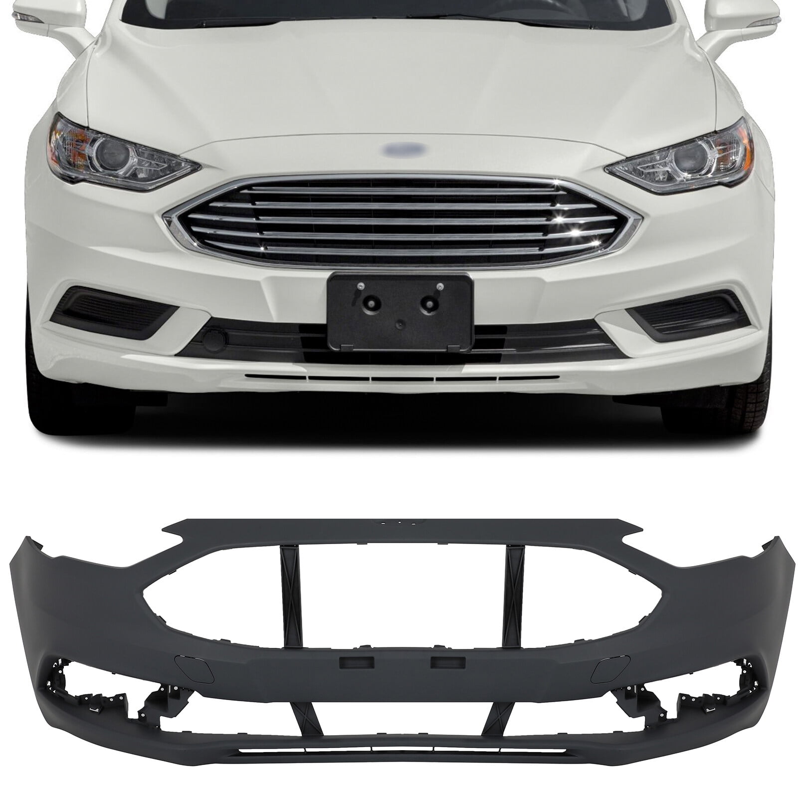 cciyu Front Bumper Cover Compatible for 2017-2018 for Ford Fusion ...