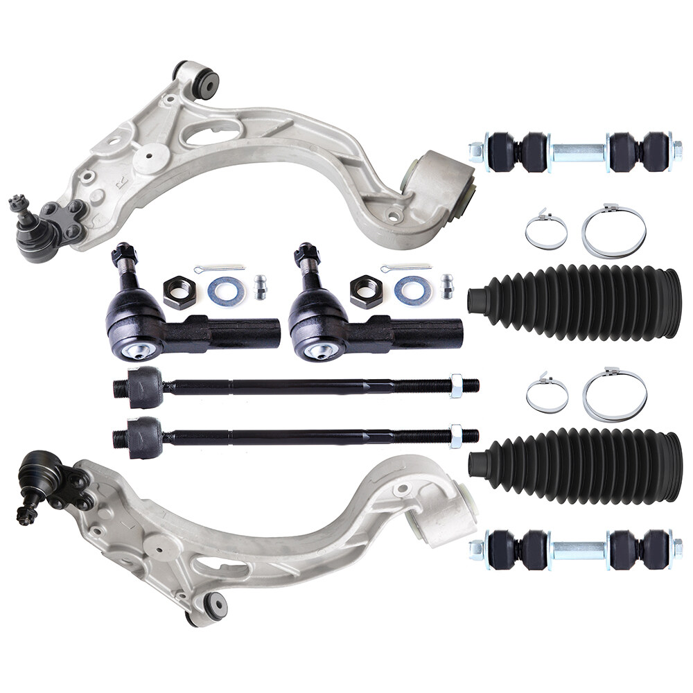 cciyu Front Lower Control Arm Ball Joint Tie Rod Sway Bar Steering Boot ...