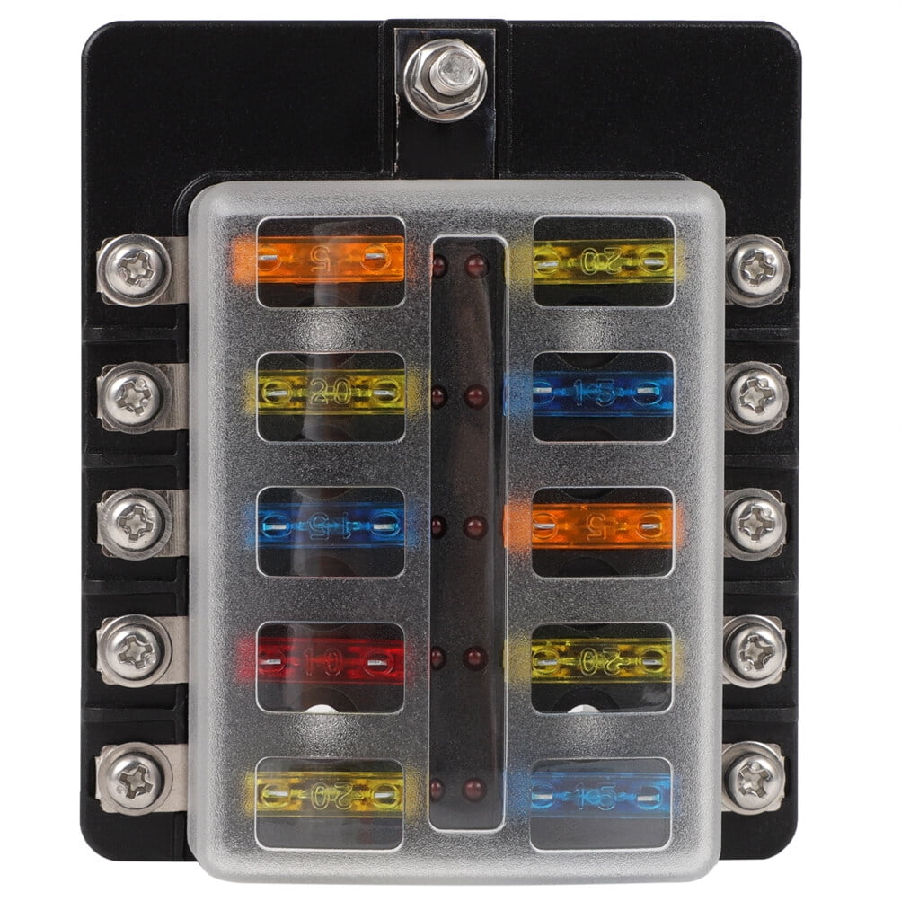 cciyu Fuse Box * 1Standard Blade Fuse * 20, 2*5A+ 4*10A +6*15A+ 8*20A ...