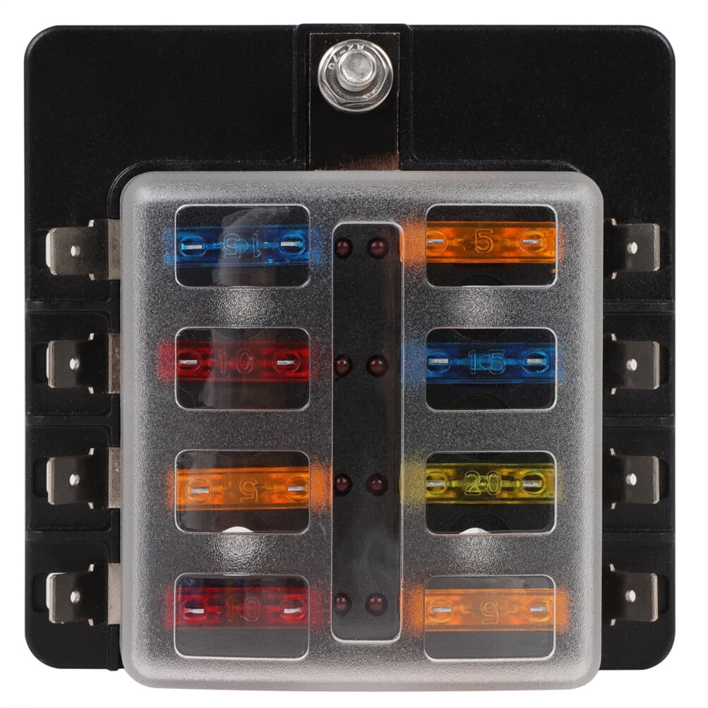 cciyu Fuse Box * 1Standard Blade Fuse * 19, 4*5A + 4*10A + 7*15A + 4 ...