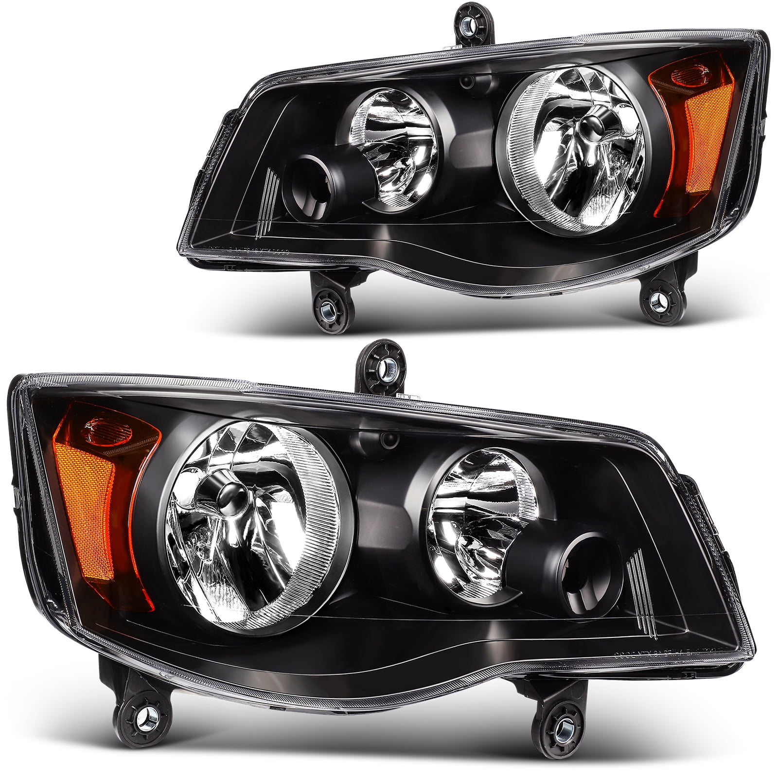 cciyu Headlight Assembly 2011-2018 for Dodge Grand Caravan Black ...