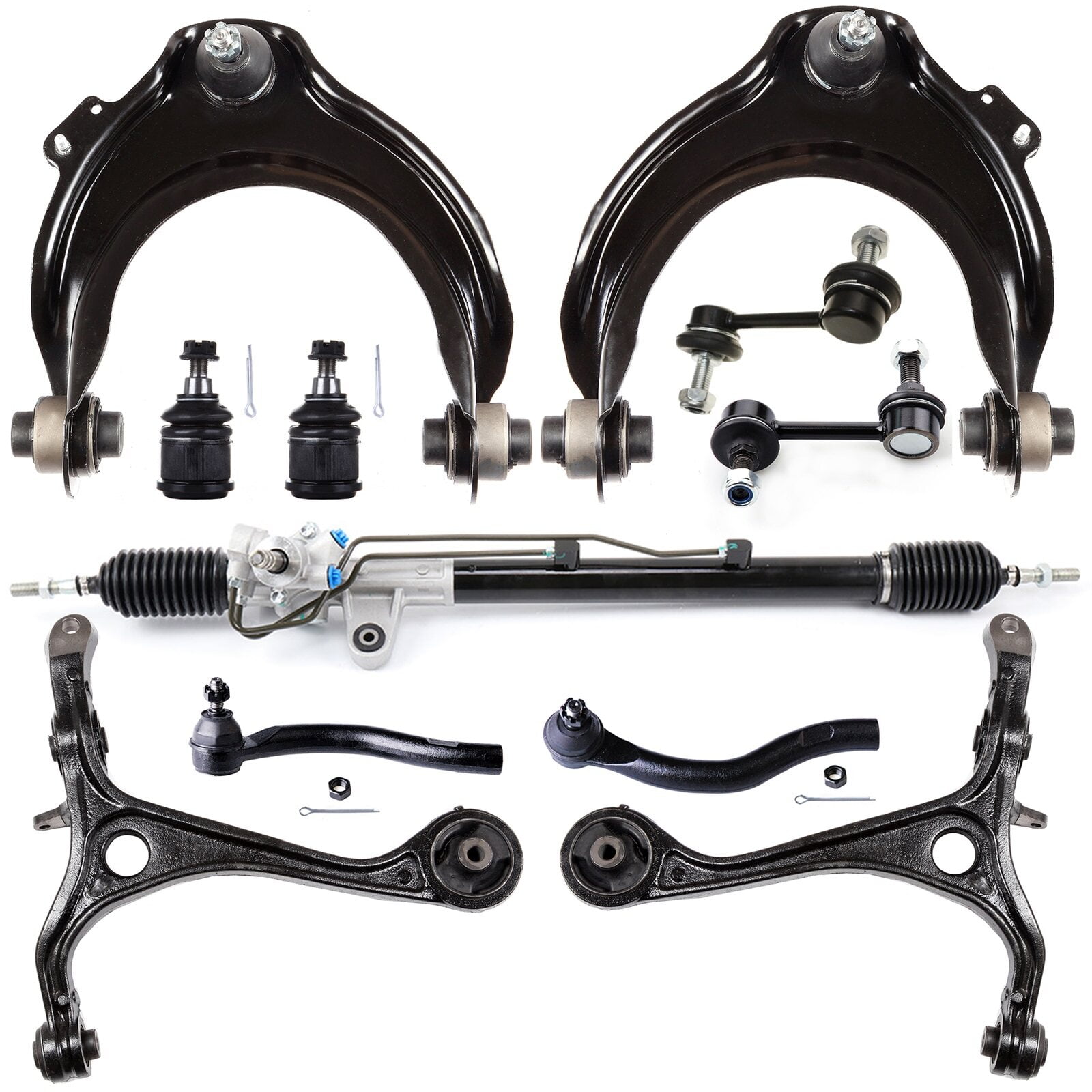 cciyu Power Steering Rack and Pinion Complete Assembly & Stabilizer Sway Bar Link & Control Arm ...