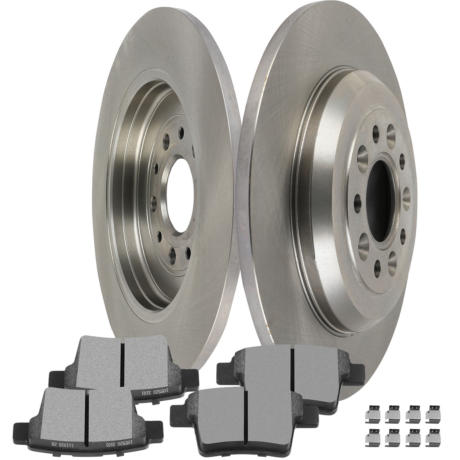 cciyu Rear Brake Kits - 2 Brake Rotors & 4 Semi-metal Pads Fit For Ford ...