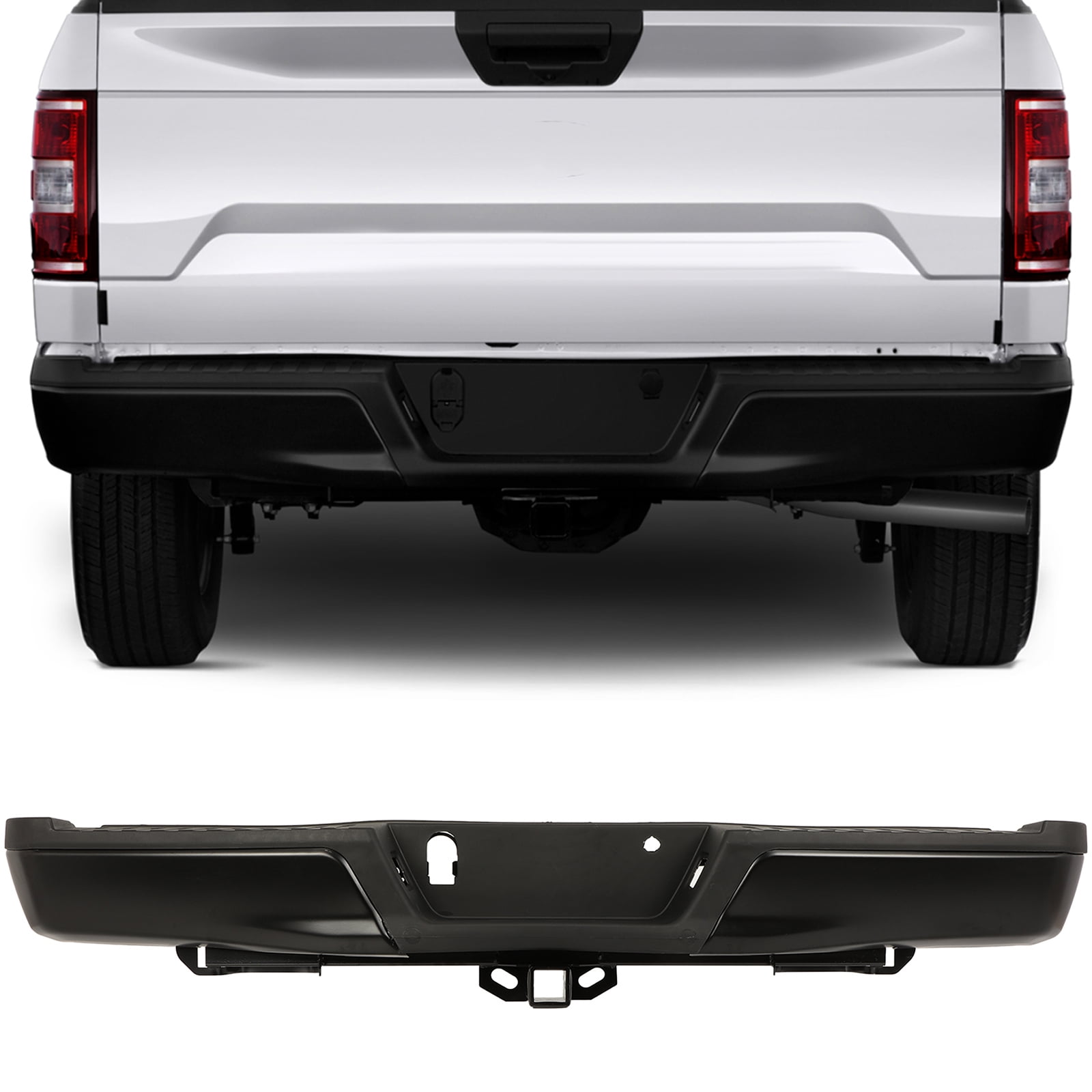 cciyu Rear Step Bumper Compatible for 2015-2020 for Ford F-150 Steel ...