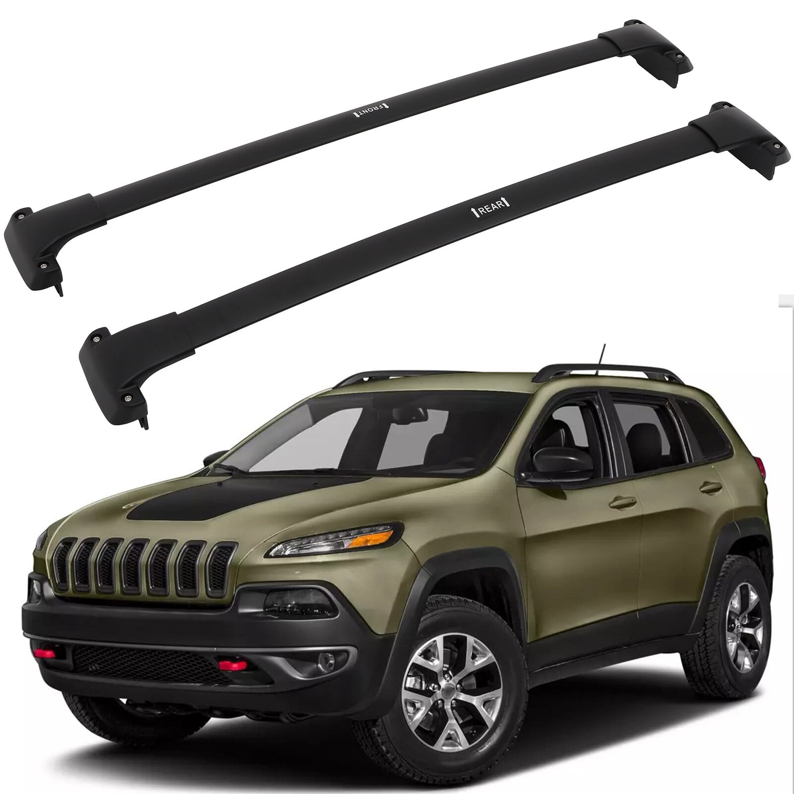cciyu Roof Rack Cross Bars For Jeep Cherokee 2015-2020 Fits Side Rails ...