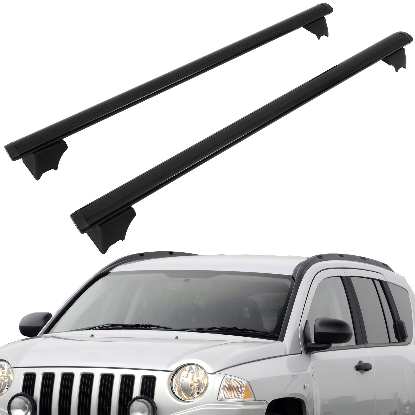 cciyu Roof Rack Cross Bars For Jeep Compass 2008-2010 Fits Side Rails ...