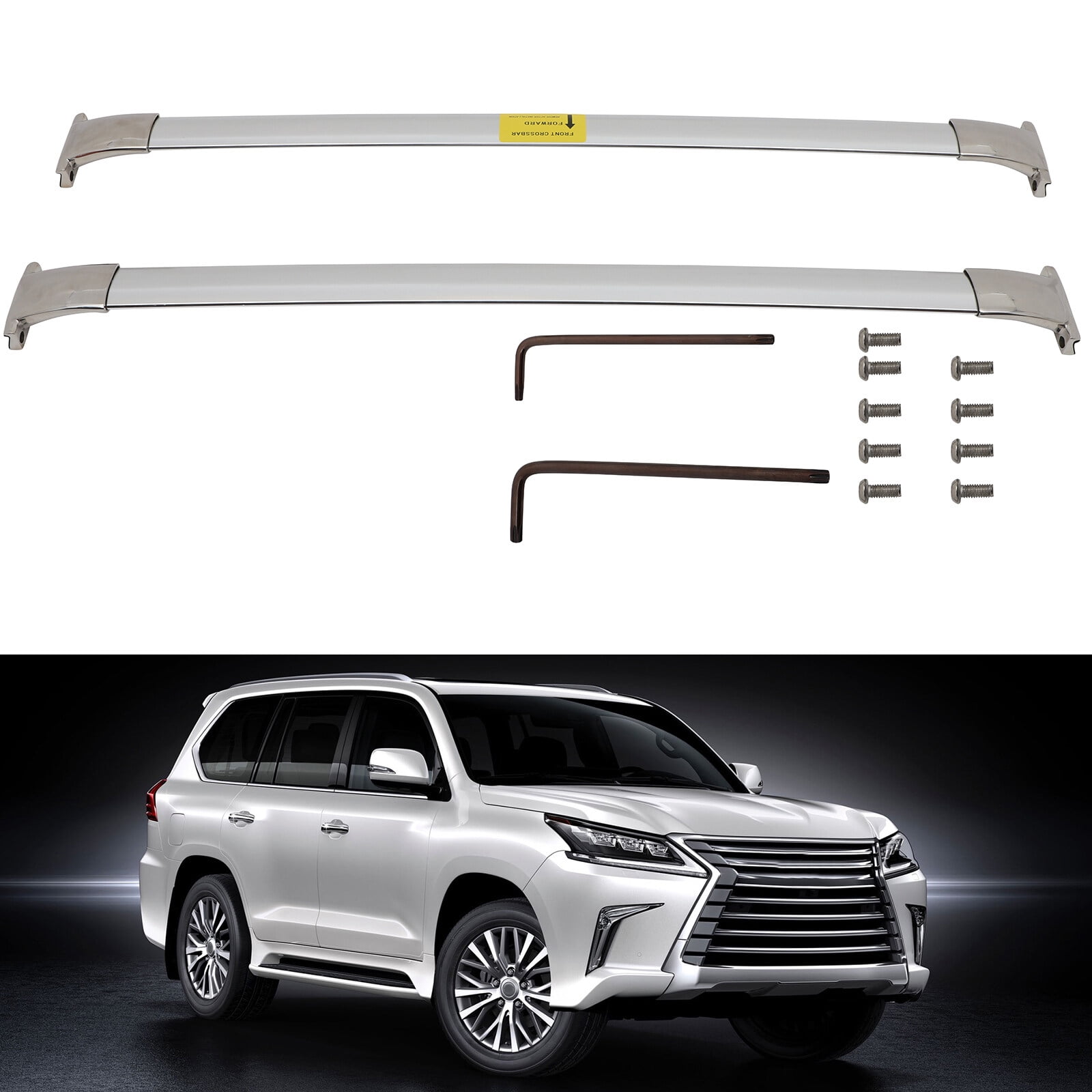 cciyu Roof Rack Cross Bars For Lexus LX570 2016-2020 Fits Side Rails ...