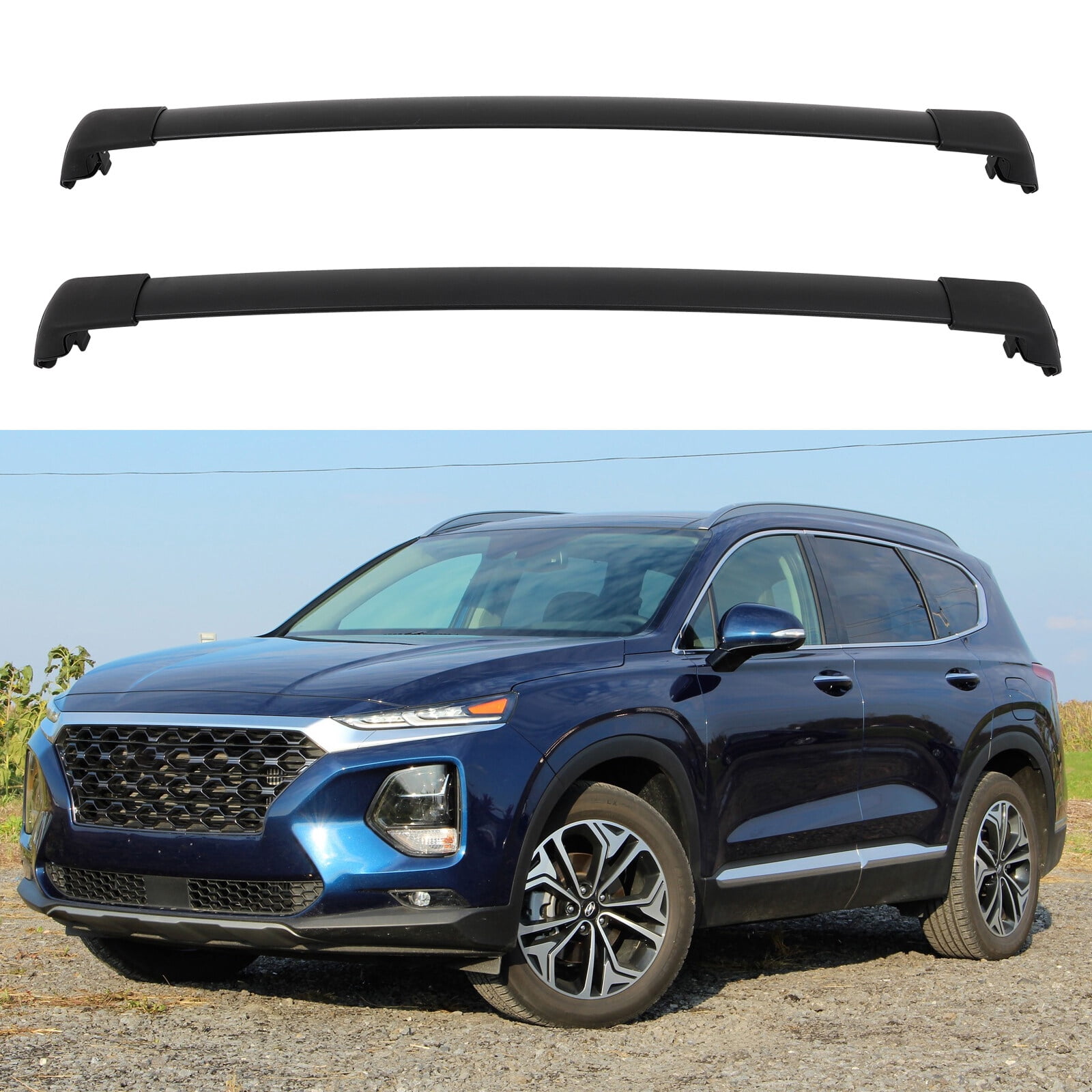 cciyu Roof Rack Cross Bars Rooftop Cargo Carrier Fit For Hyundai Santa ...