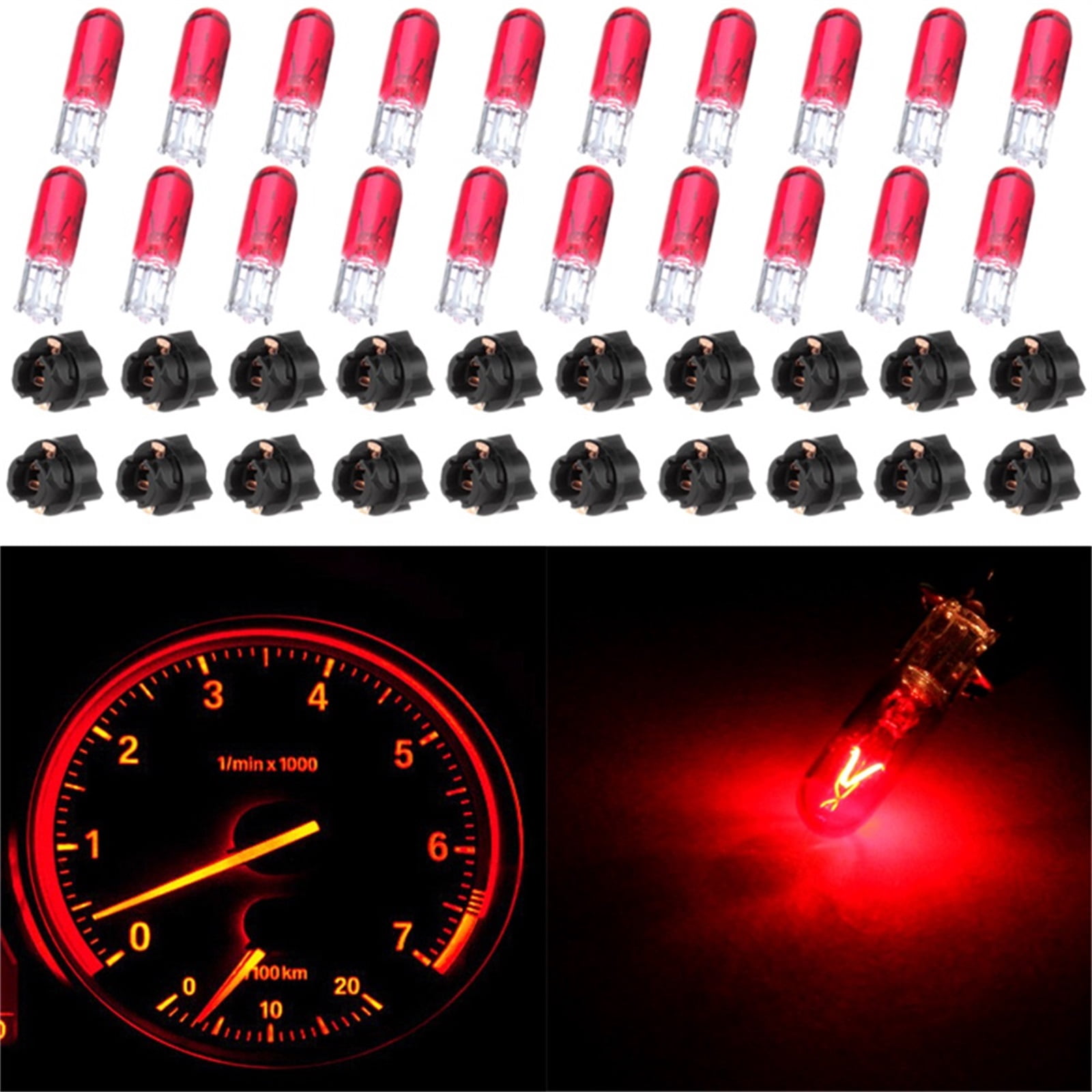 cciyu T5 Red Instrument Cluster Dash Panel Lights with Twist Lock ...