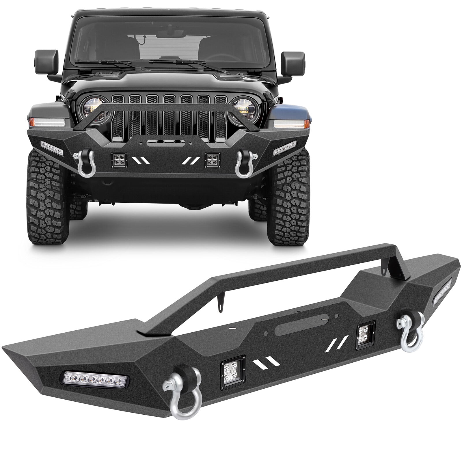 cciyu Upgraded Textured Black Front Bumper Compatible for 2020-2021 for ...