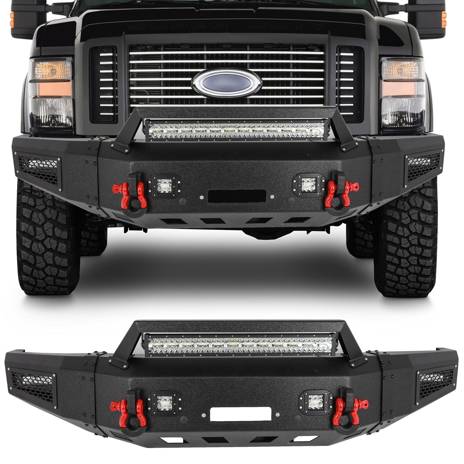 cciyu Upgraded Textured Black Front Bumper Compatible for 2008 2009 ...