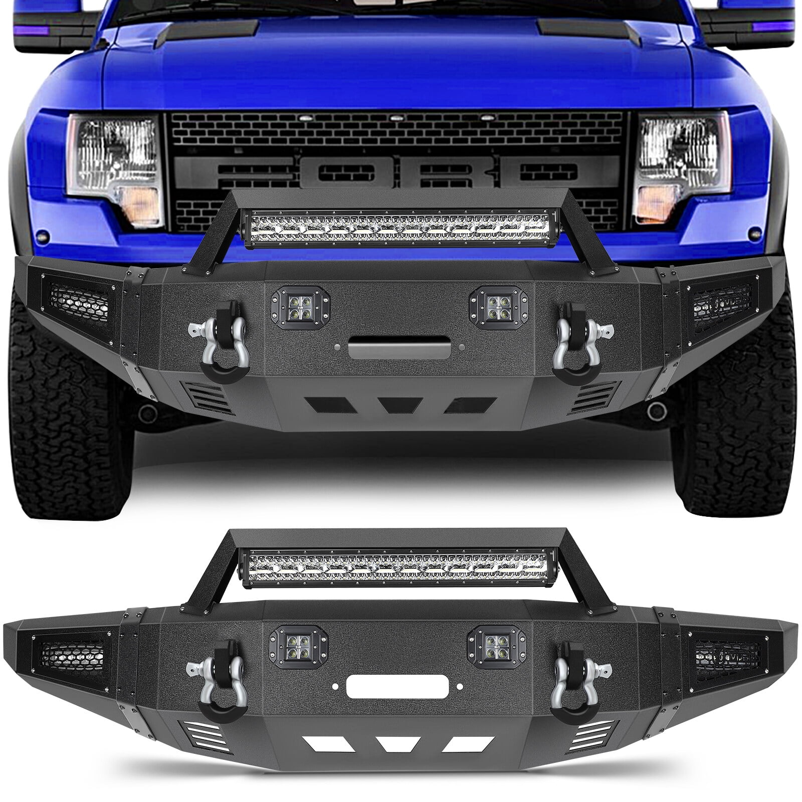 cciyu Upgraded Textured Black Front Bumper Compatible for 2010-2014 for ...