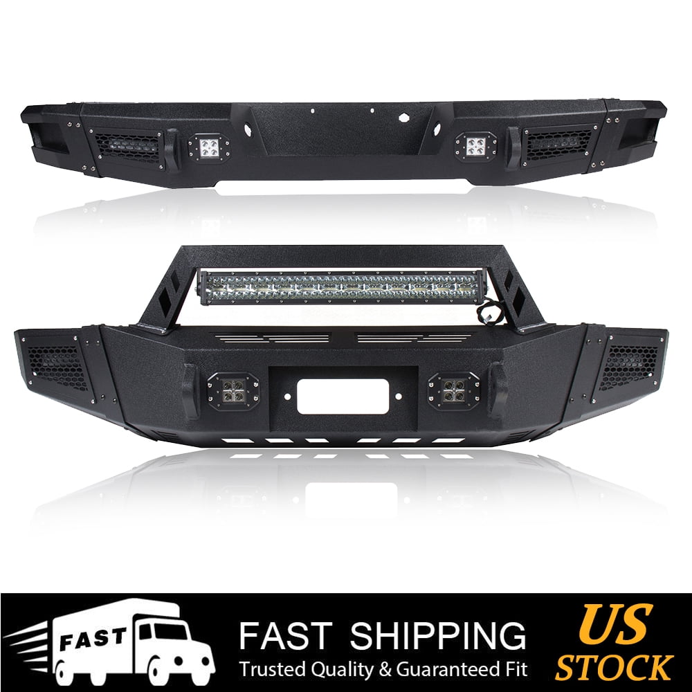 cciyu Upgraded Textured Black Front and Rear Bumper Compatible for 2009 ...