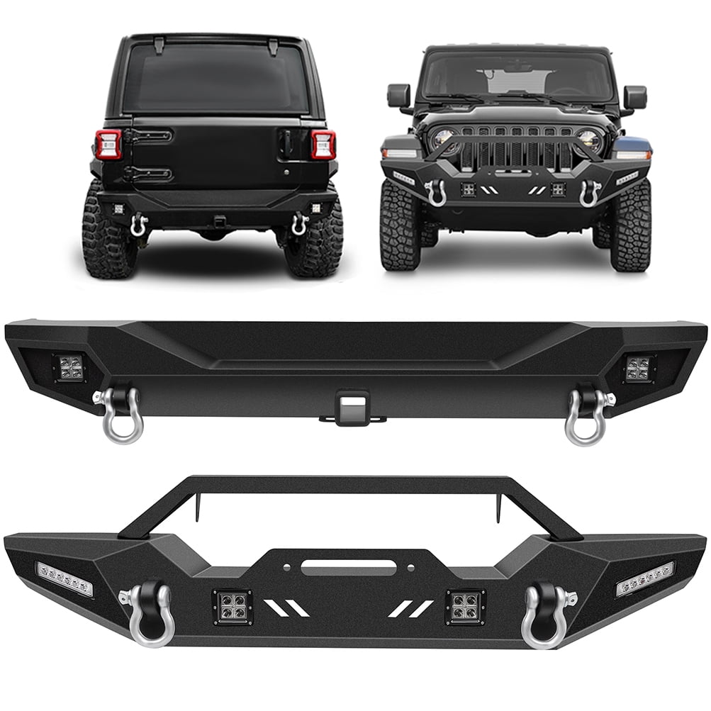 cciyu Upgraded Textured Black Front and Rear Bumper Compatible for 2020 ...