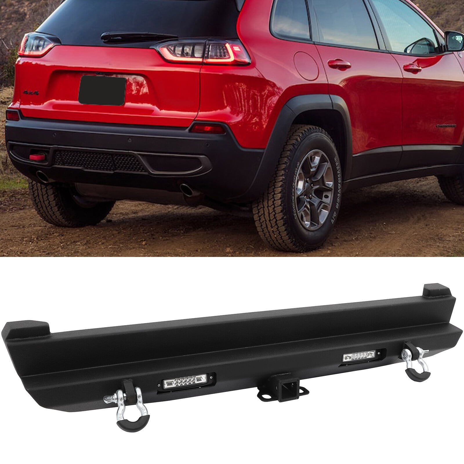 cciyu Upgraded Textured Black Rear Bumper Compatible for 1984-2001 for ...