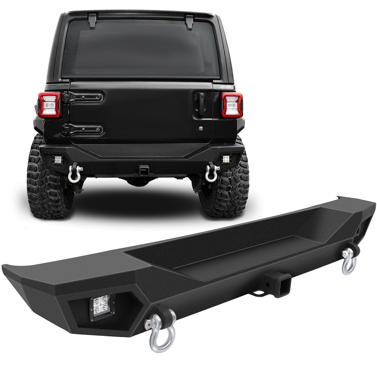 cciyu Upgraded Textured Black Rear Bumper Compatible for 2018-2021 for ...