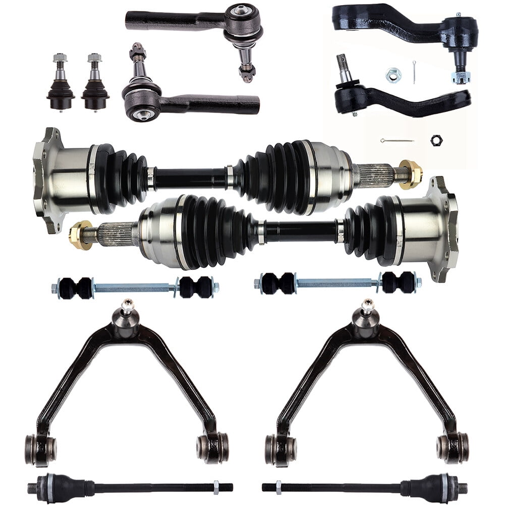 cciyu Upper Lower Control Arm & Ball Joint Inner Outer Tie Rods Sway ...