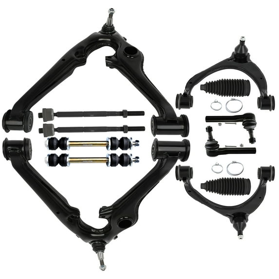 cciyu Upper Lower Control Arm Outer Inner Tie Rod w/ Boots Sway Bar ...