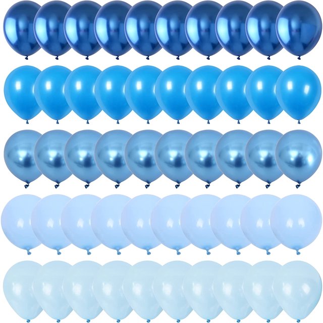 CCOCC 60 Pcs Balloon Arch Kit,Blue Balloons for Birthday Decorations ...