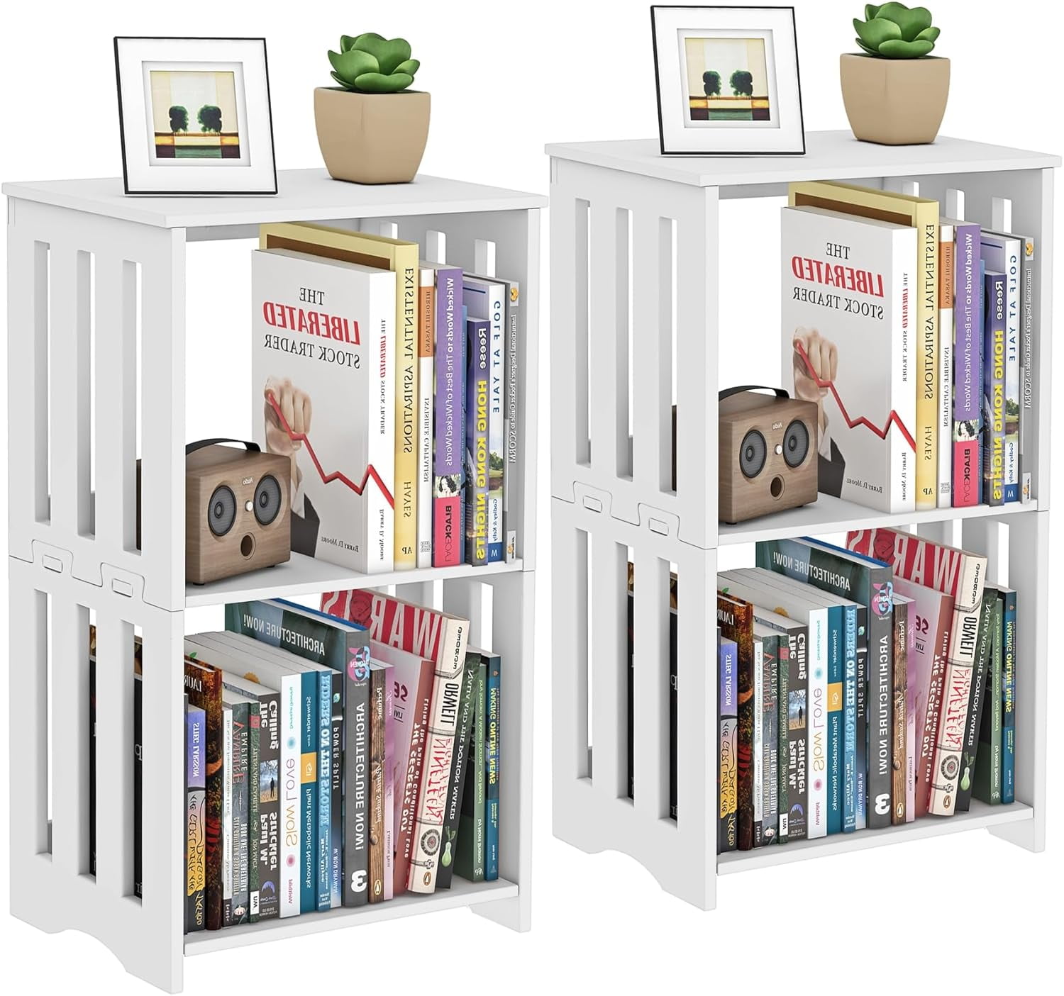 CTGUVBHKN 3-Tier End Table Night Stand White Side Table with Storage ...