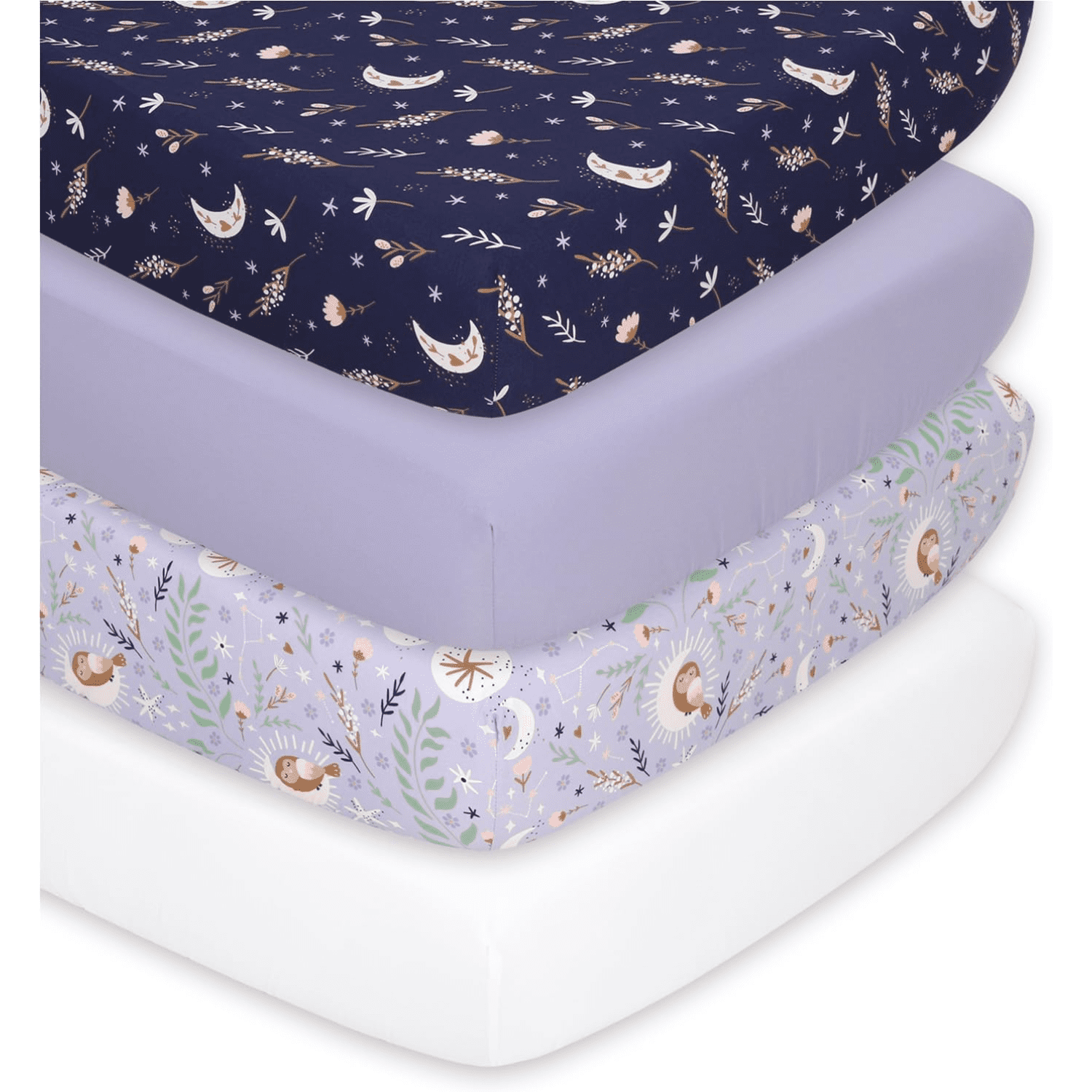 sasyxdc 4-Pack Fitted Crib Sheet Set - Super Soft & Breathable Baby ...