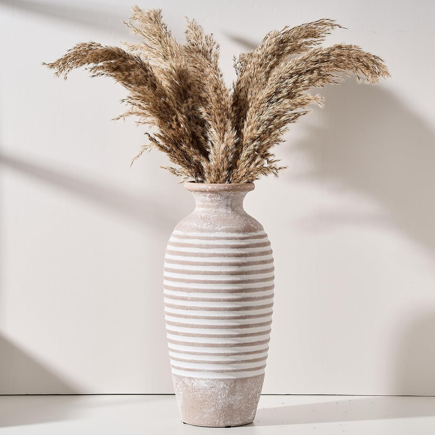 CTGUVBHKN Ceramic Rustic Vase 14.4 Inch Large Vintage Flower | Threaded ...