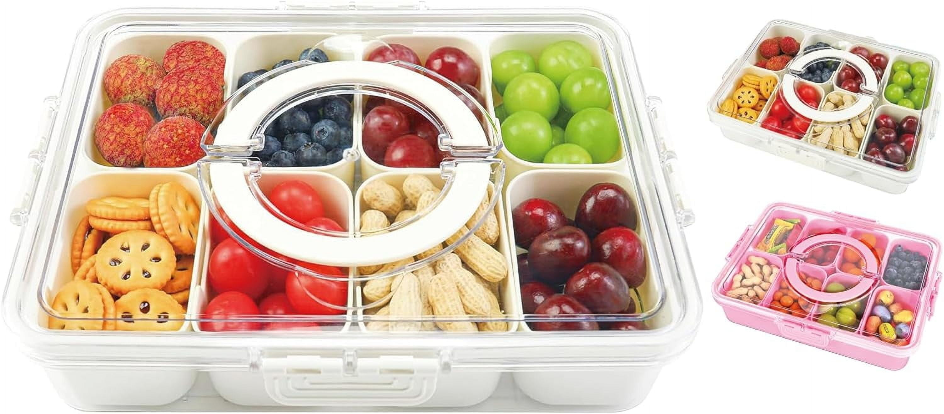 cdfvgbh Snackle Box Container 8 Compartment Divided Serving Tray with ...