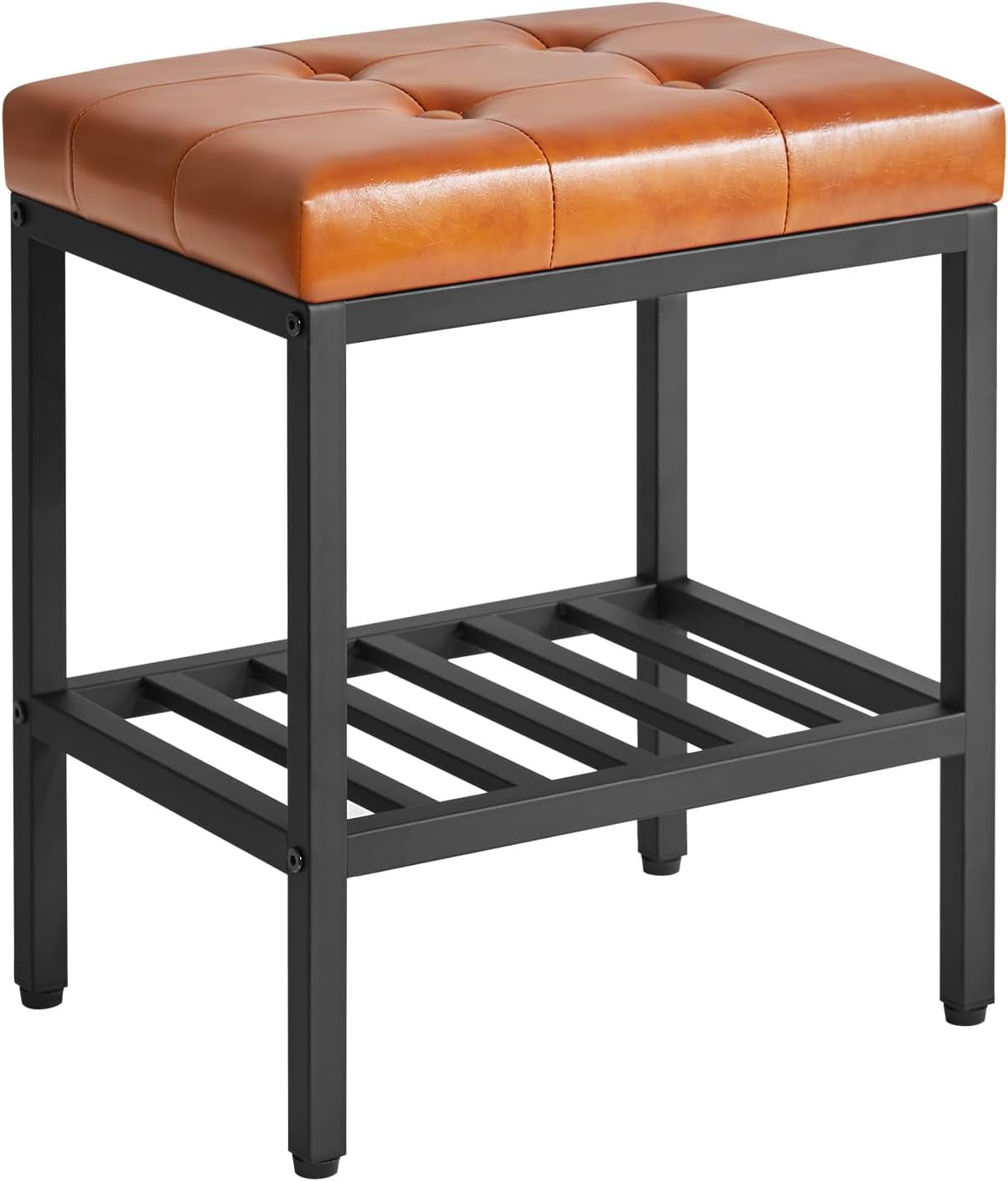 CTGUVBHKN Square Makeup Stool with Adjustable Feet and Storage Space ...