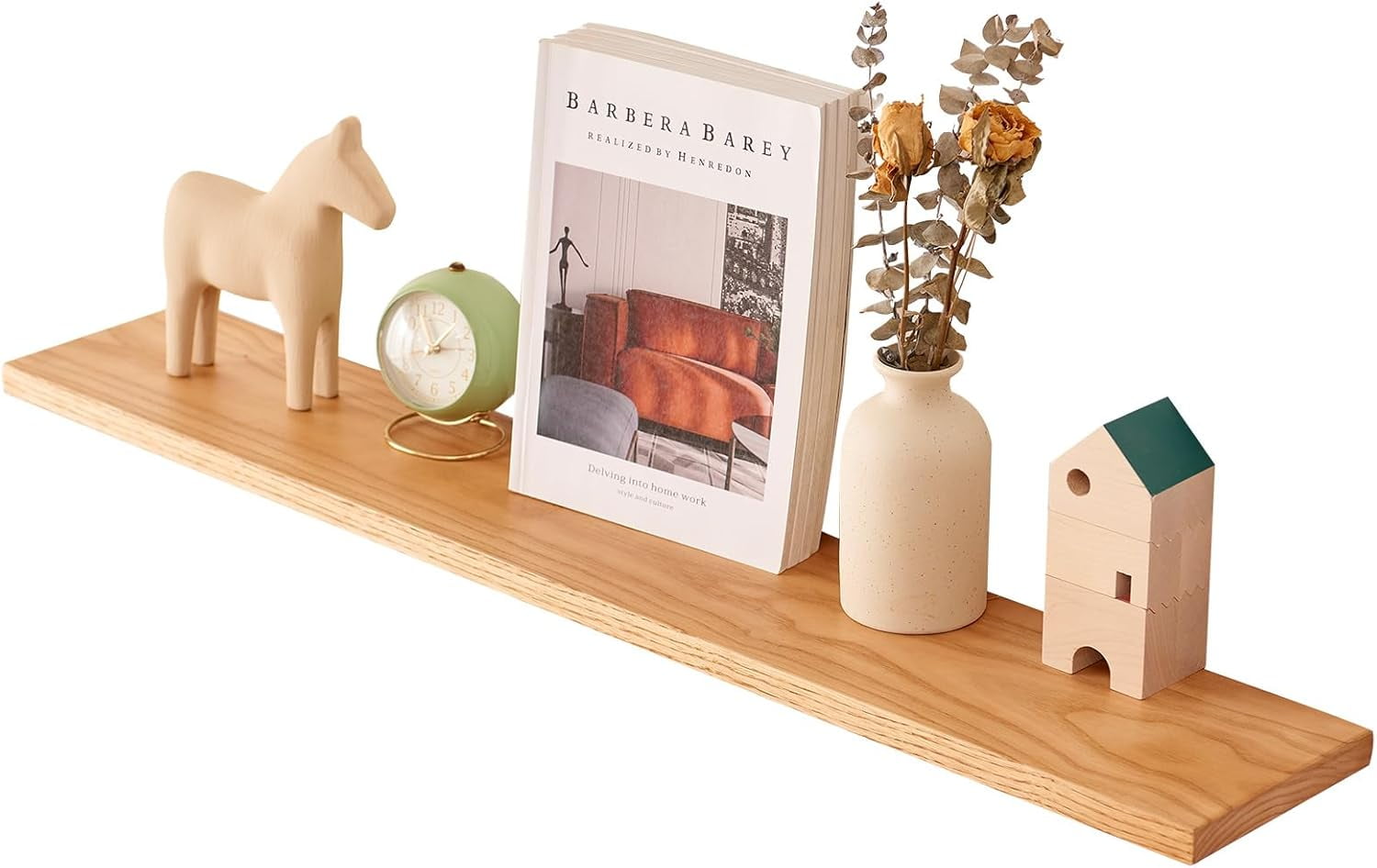 cdswerf TRWISWDC Oak Floating Shelves 16 Inches Natural Wood Wall Shelf ...
