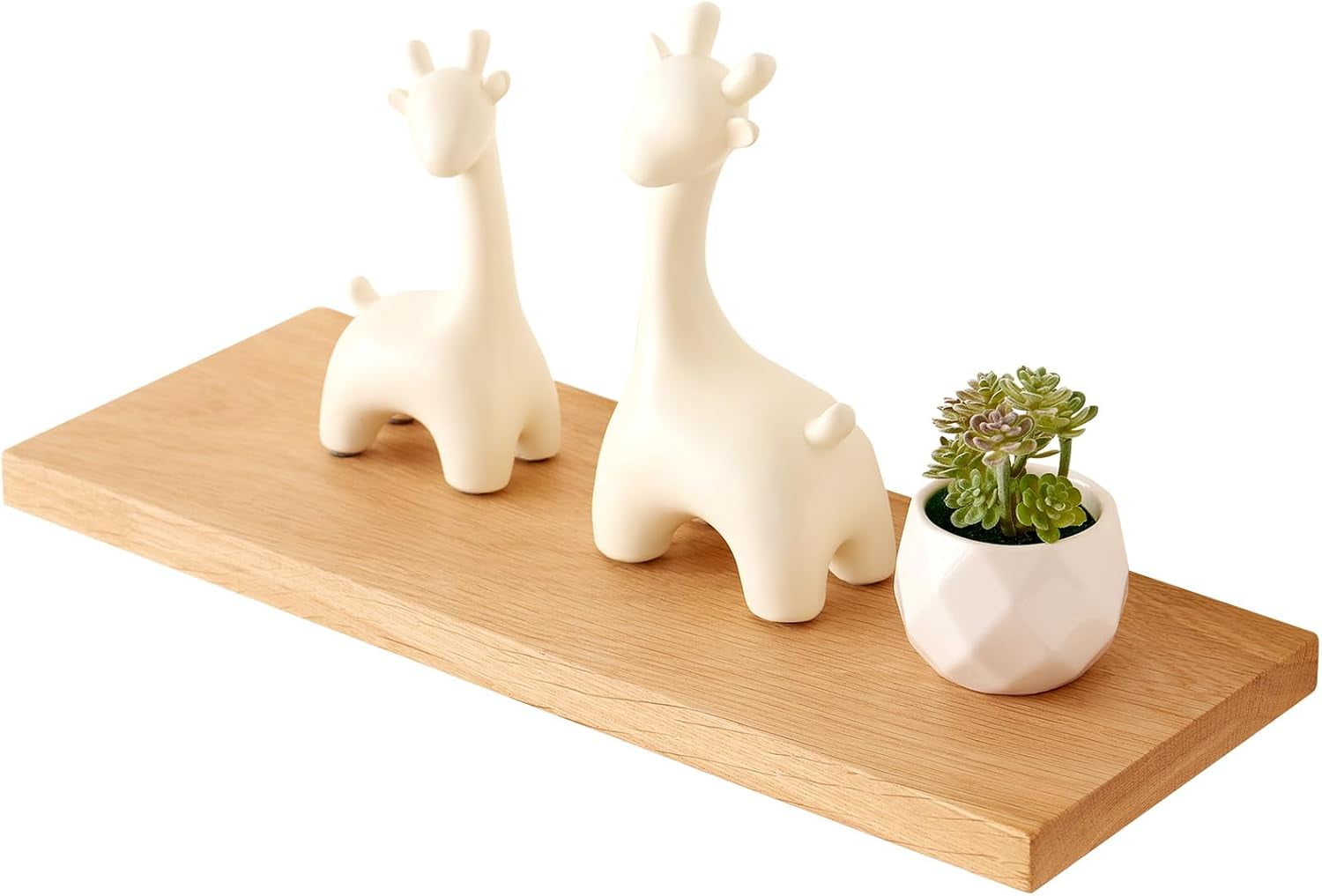 cdswerf TRWISWDC Oak Floating Shelves 16 Inches Natural Wood Wall Shelf ...