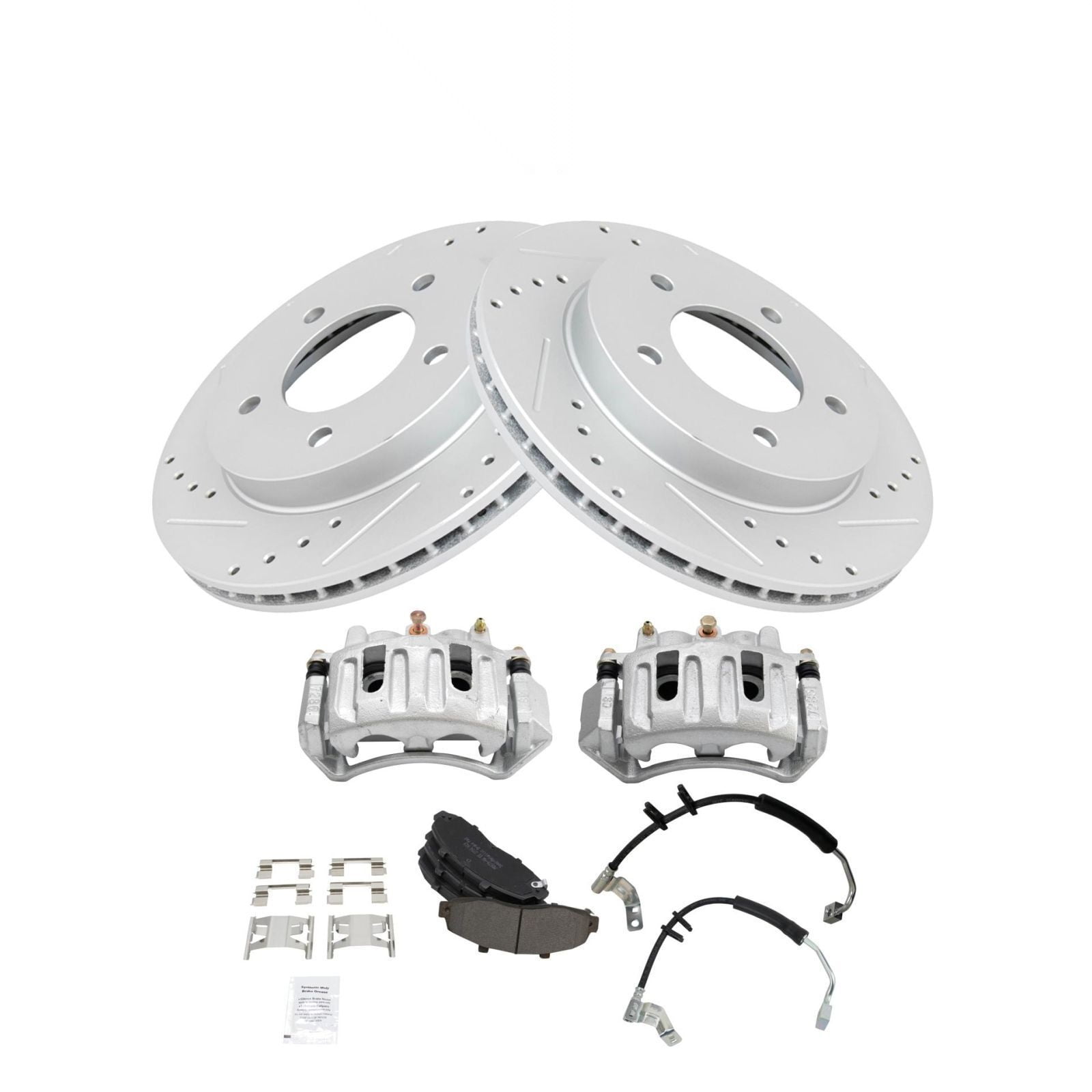 ce Brake Pad & Rotor Kit Slotted X Drilled Fits for Ford - 15 Piece ...