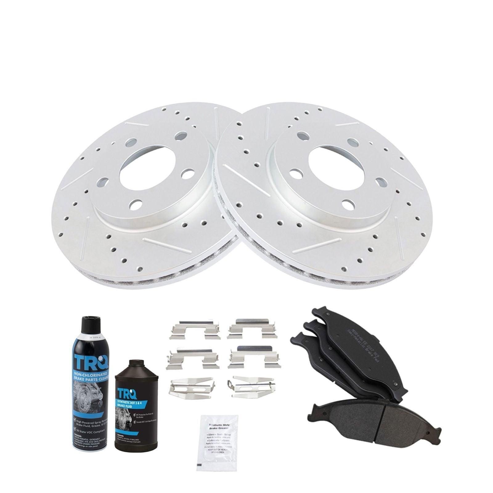 ce & Brake Rotor & Metallic Pad Kit: 12 oz DOT 3 Brake Fluid & 13 oz ...