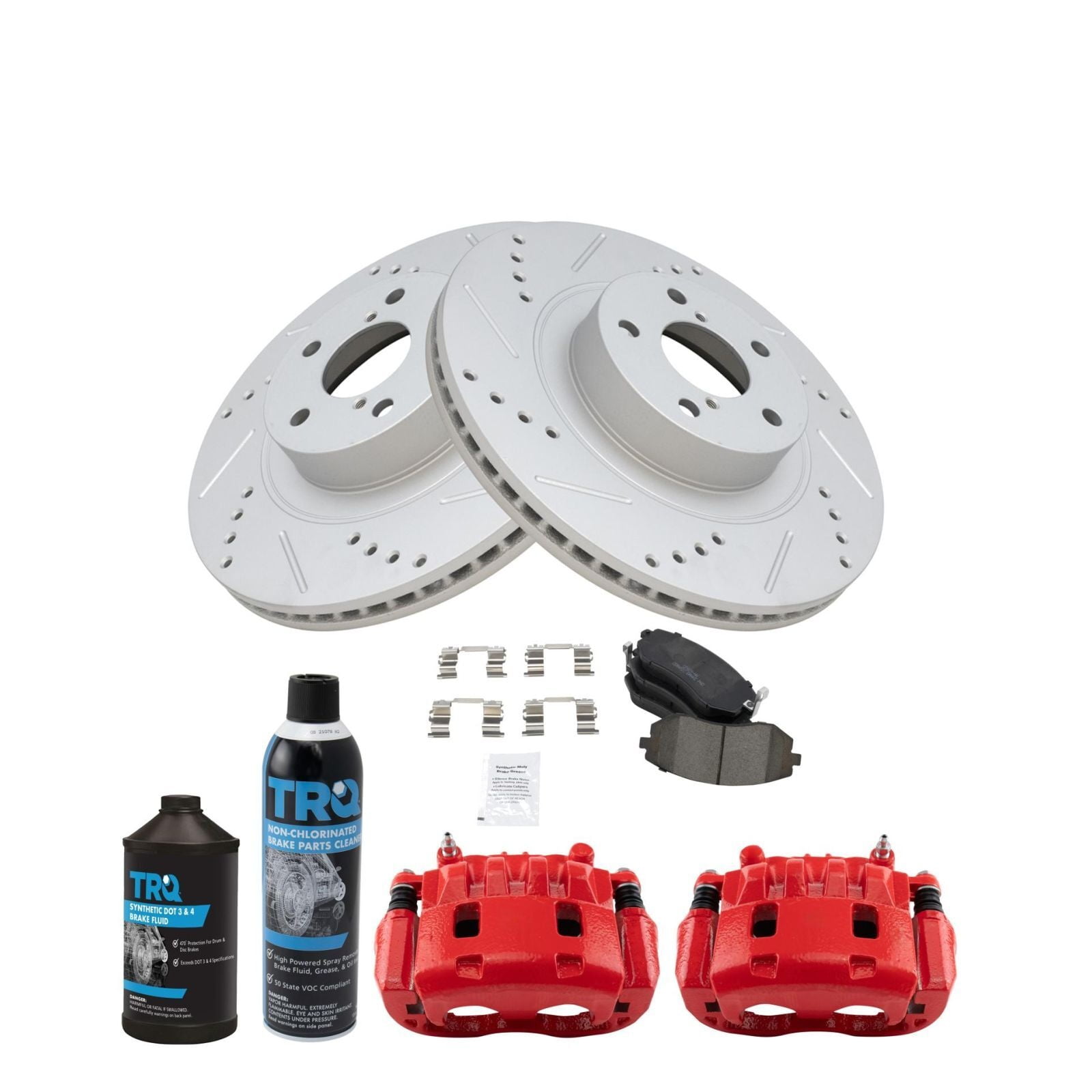 ce Ceramic Brake Pad Set with Premium G-Coated Rotors & Cleaner Kit ...