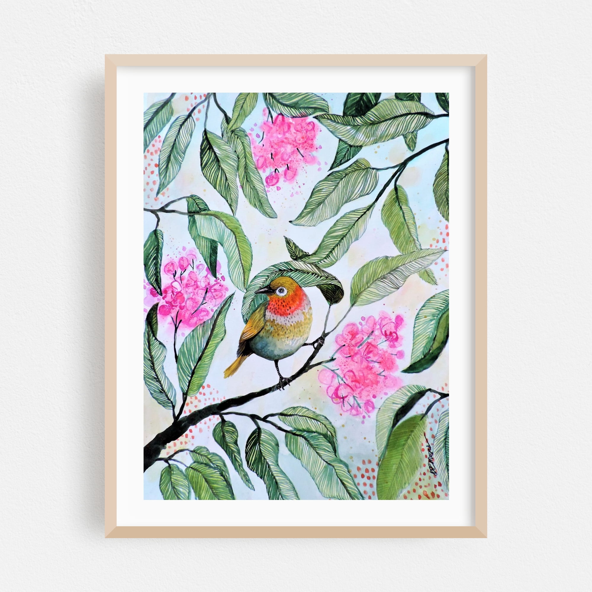 ce que tu entends, cest mon coeur jouant - Painting Watercolor Bird ...