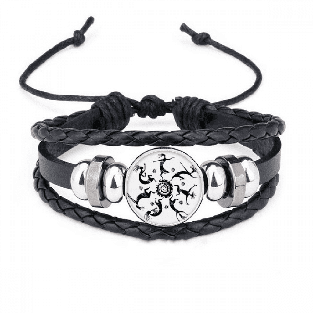 celebrate mexican outline mexico totems bracelet braided leather woven ...