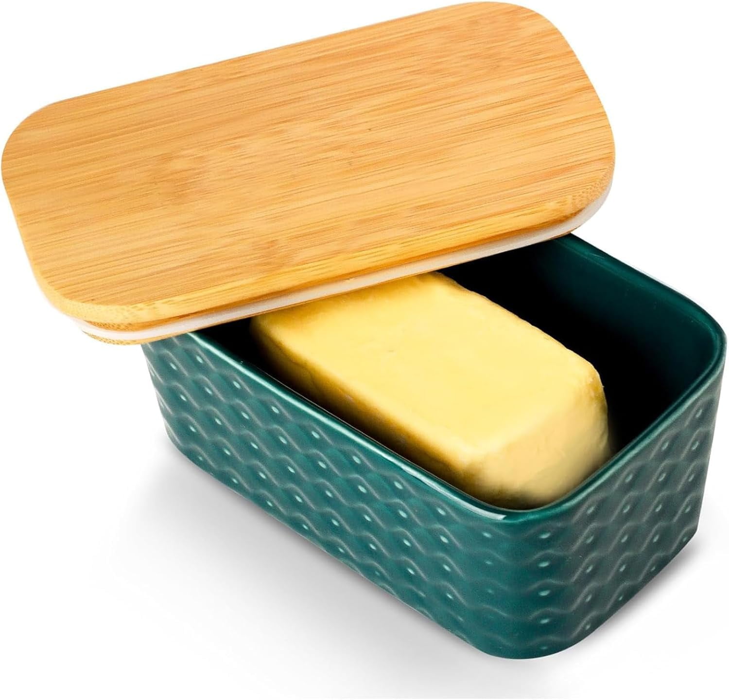 **ceramic butter dish with lid, large butter container for countertop ...