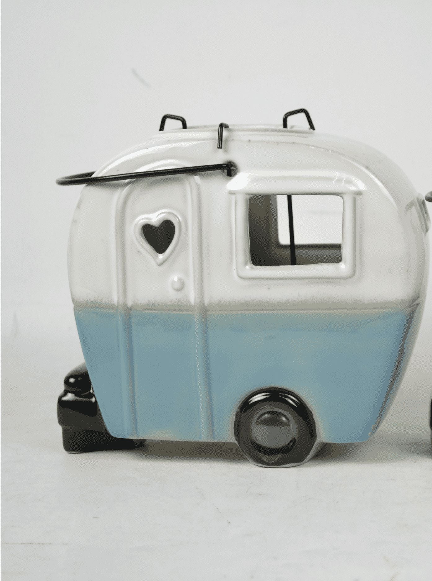 ceramic camper hanging lantern with tea light holder inside, 7.5" L ...