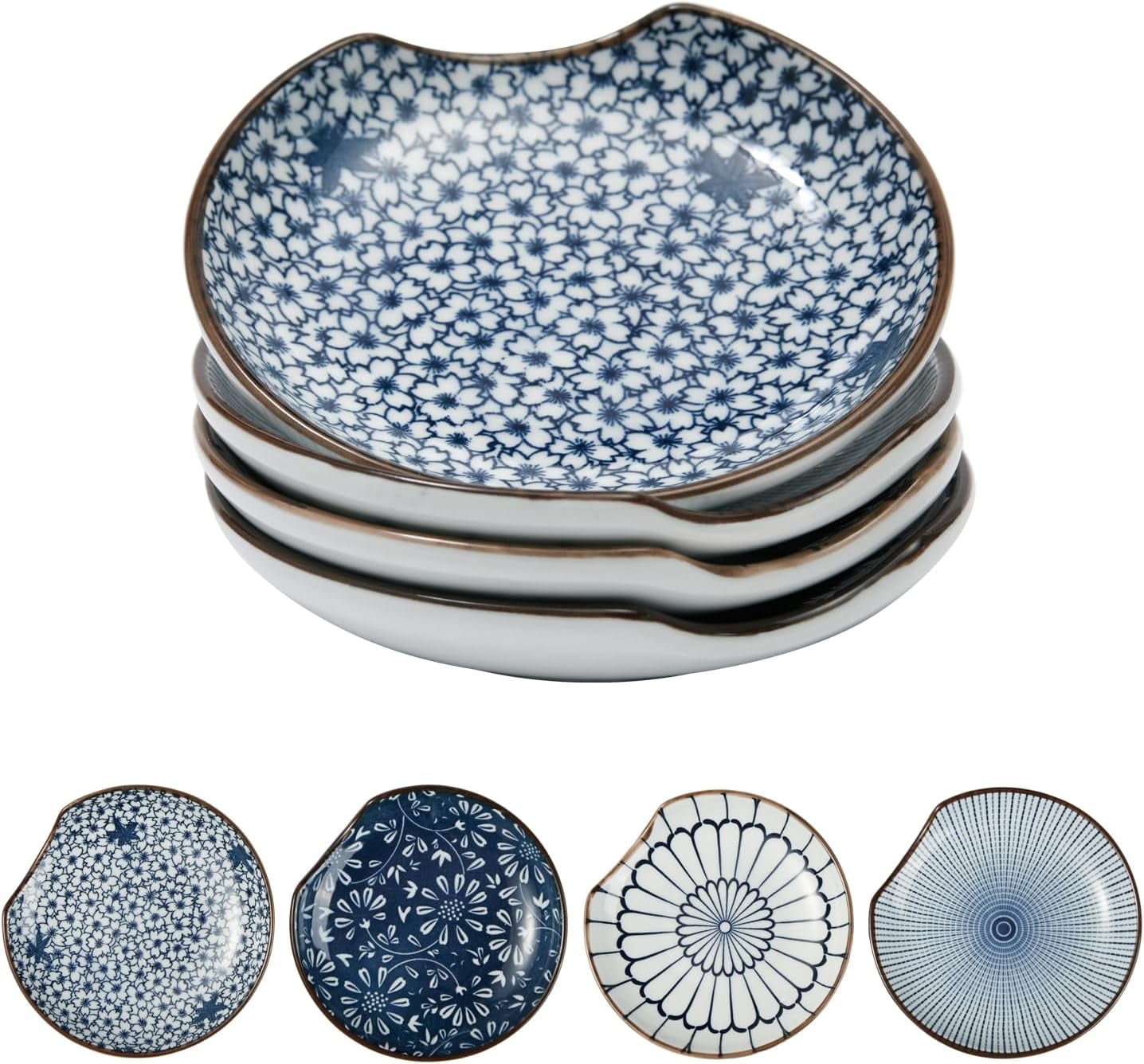 ceramic spoon rest for stove top, spoon holder set of 4 kitchen counter ...