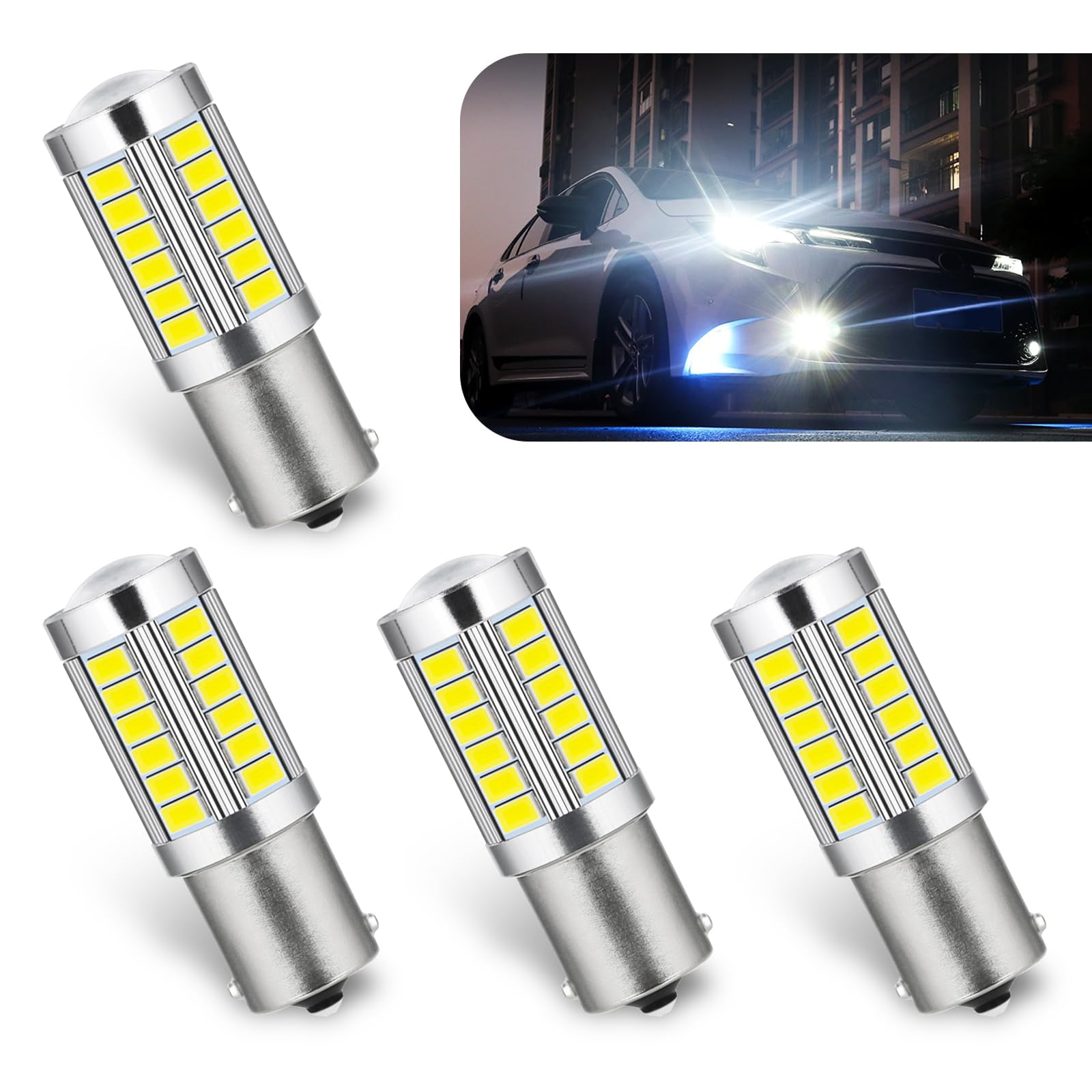 cerfioo Pack-4 Car 1156 AIF4 LED Turn Signals, 12V Lighting Back Up ...